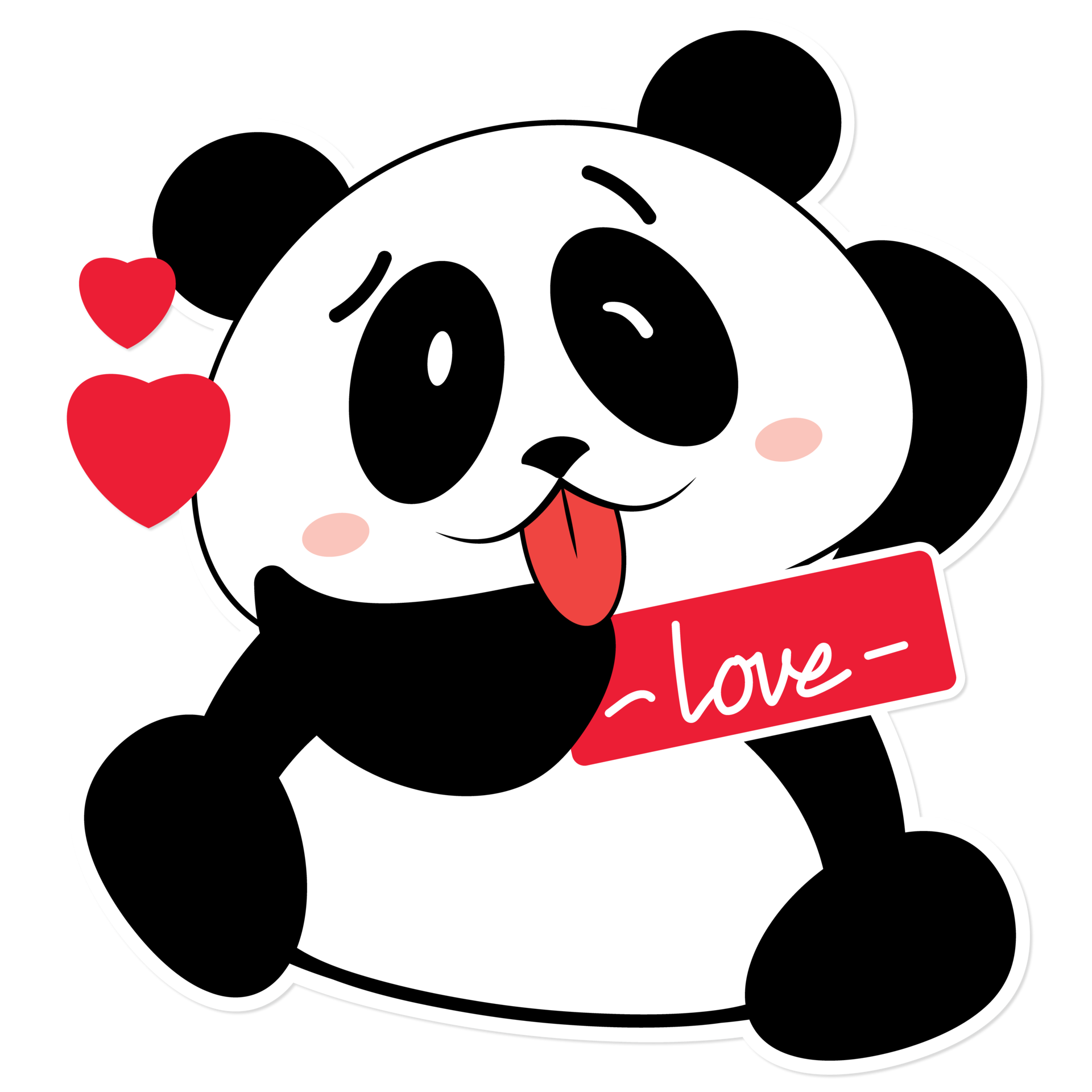 Panda Love Valentine Cartoon Cute 17189150 Png