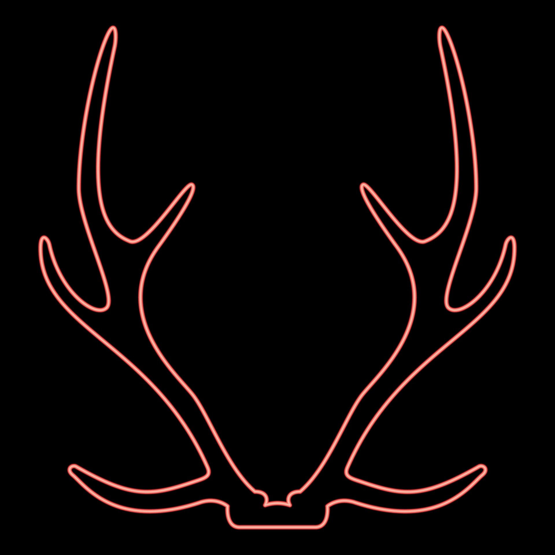 Neon antler Horn Concept trophy red color vector illustration image ...