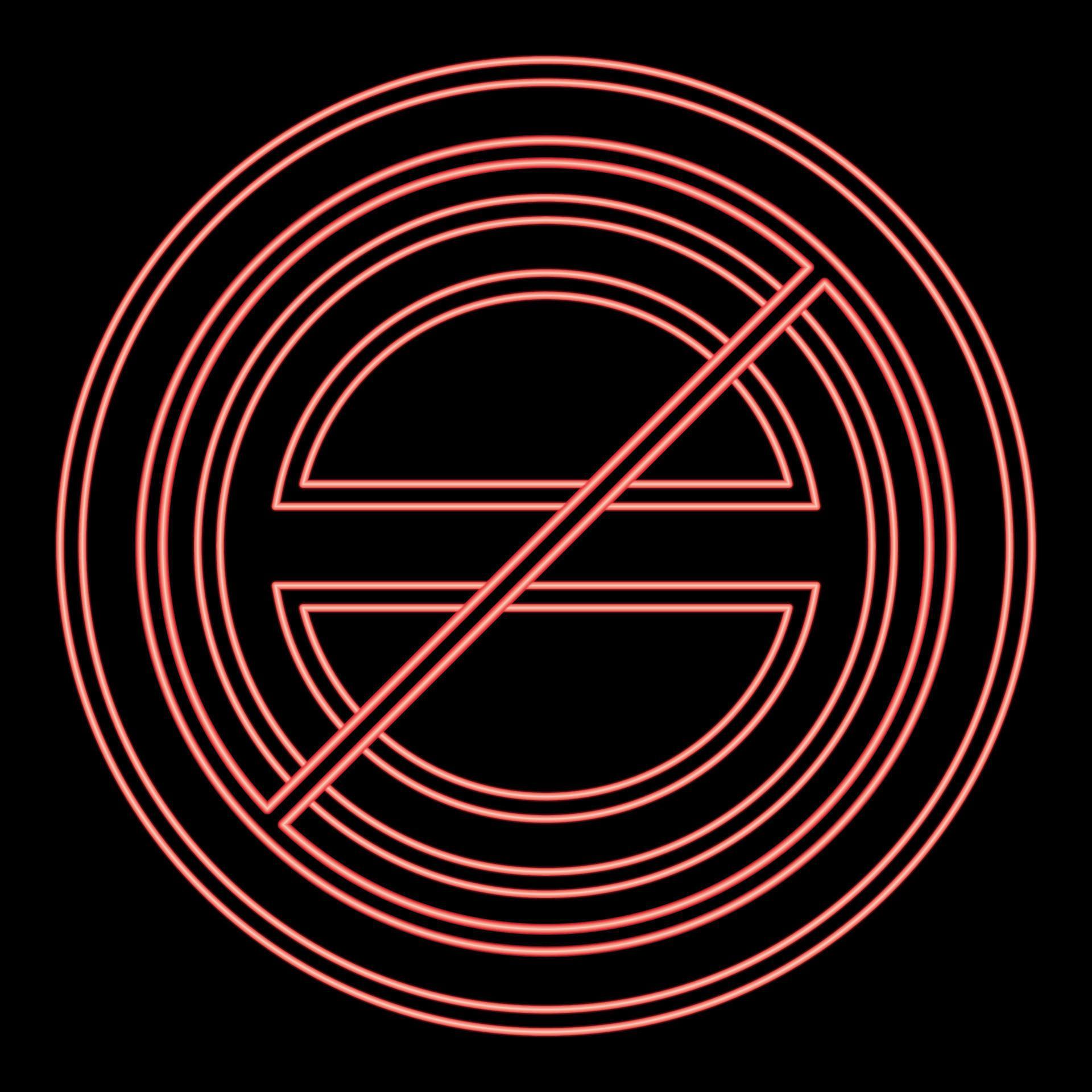 Neon halogen symbol type cooking surfaces sign utensil destination panel red color vector ...