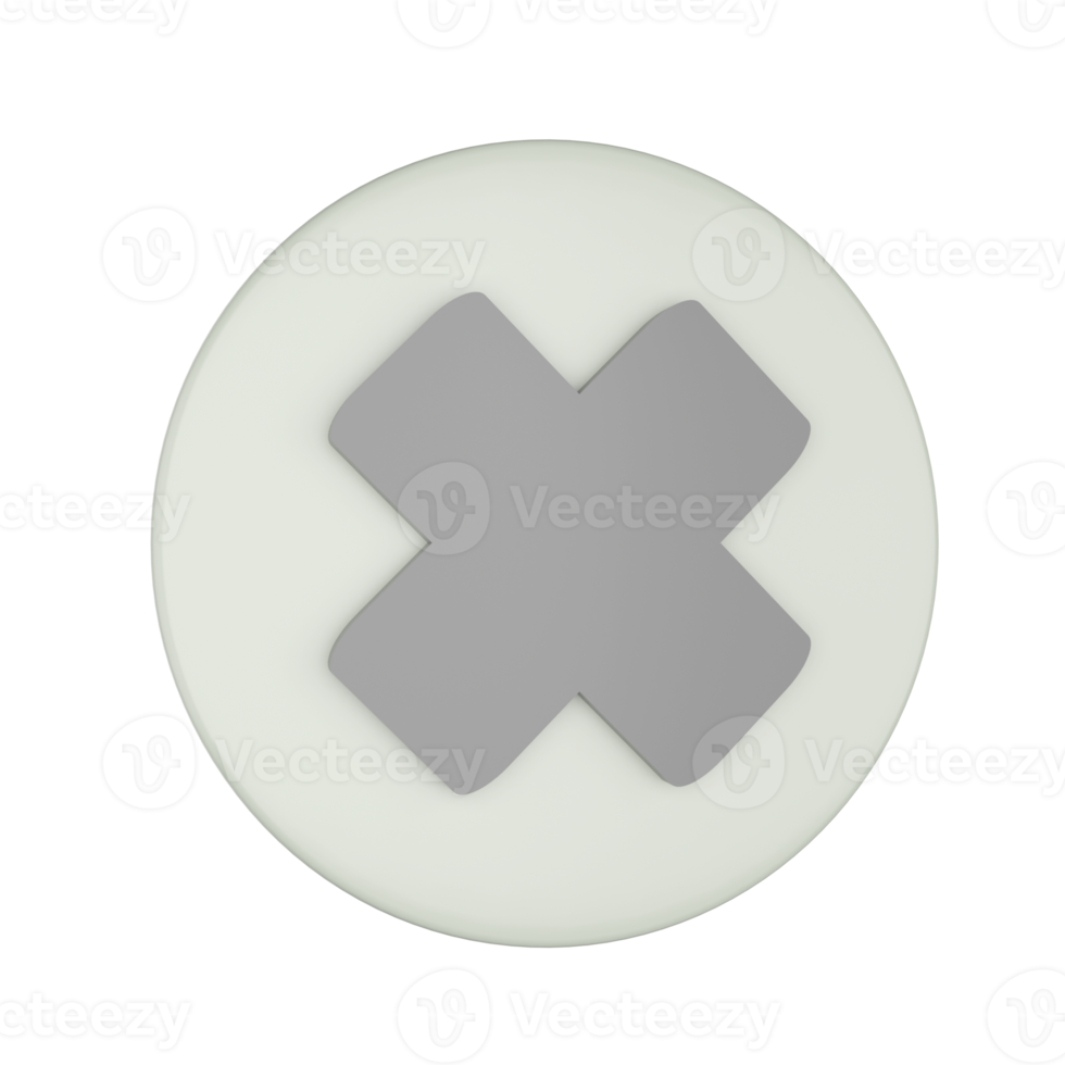 Delete Button. Web Interface 3D rendering. 17190423 PNG