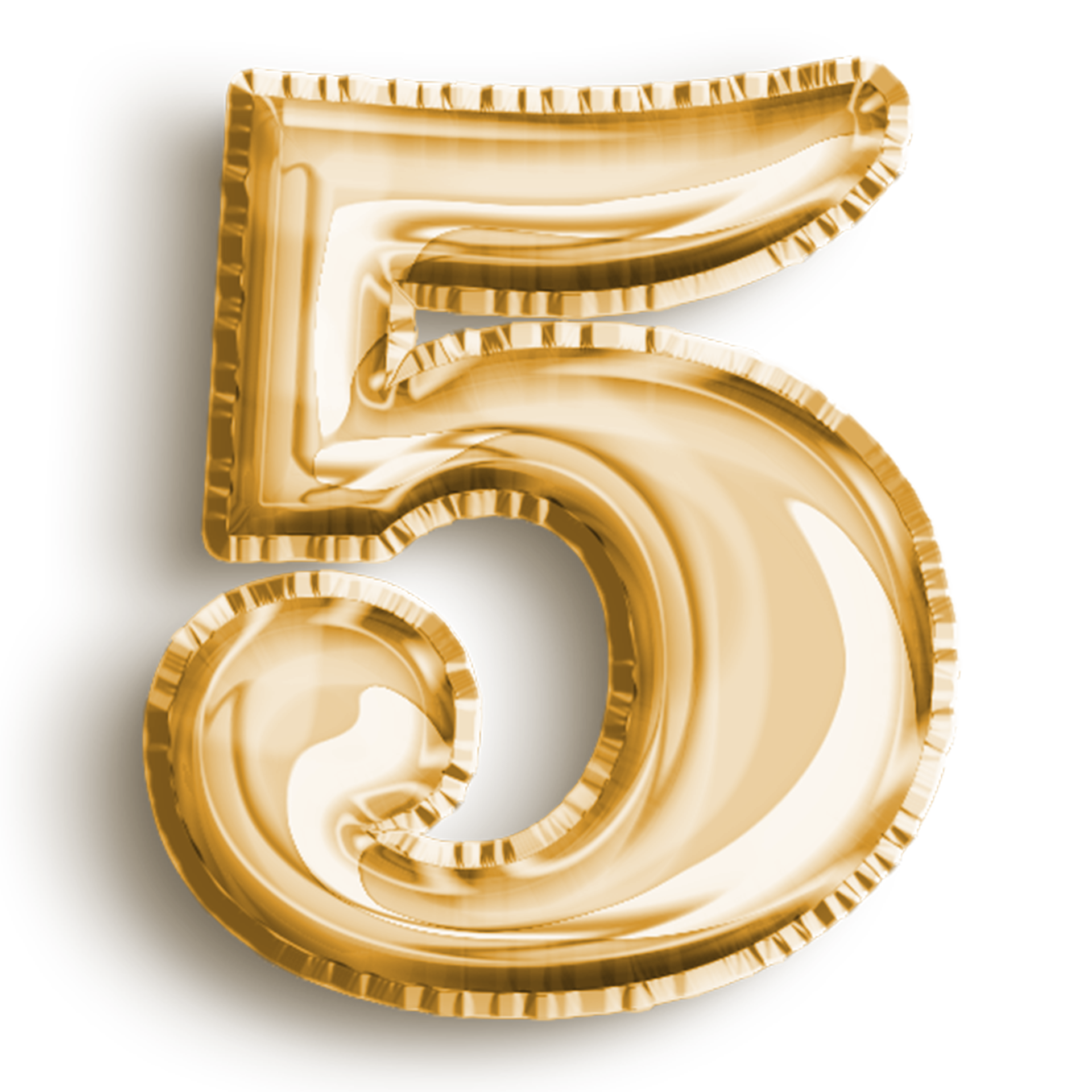 Number 5 Metallic Gold Number Balloon Airfoil Filled Number