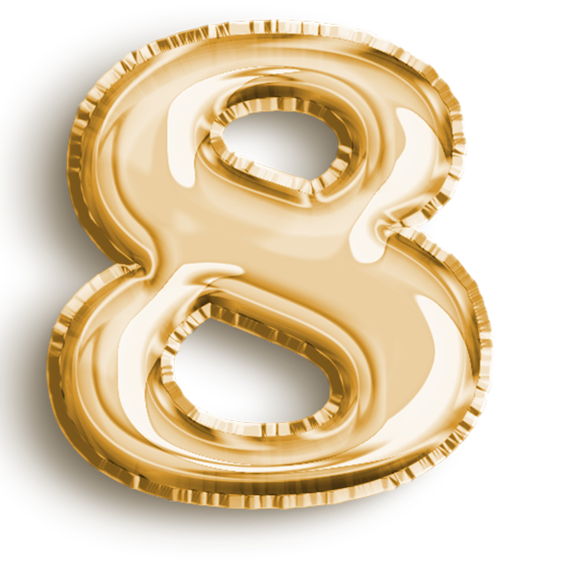 Number 8 Metallic Gold Number Balloon Airfoil Filled Number