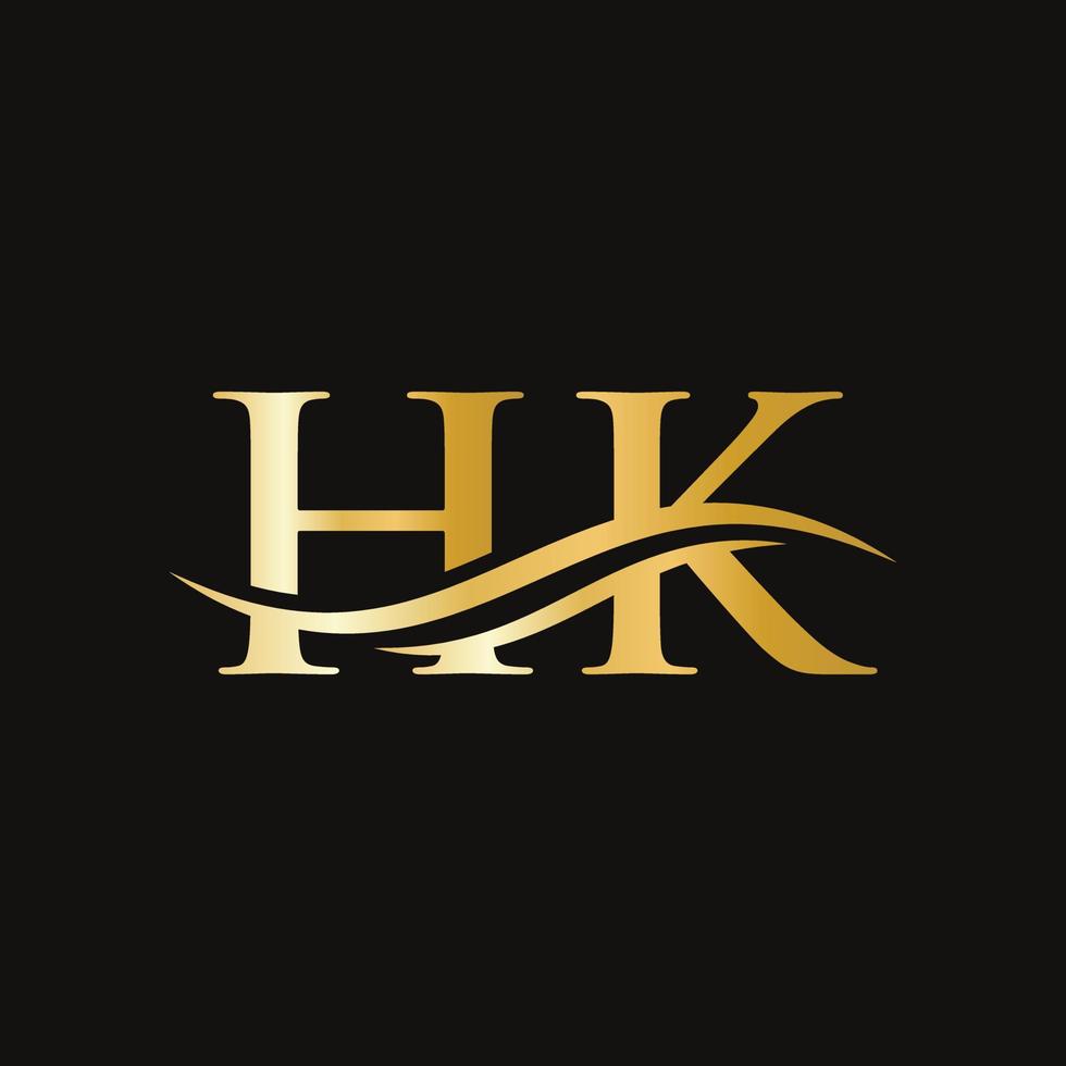 Modern HK Logo Design for business and company identity. Creative HK letter with luxury concept ...