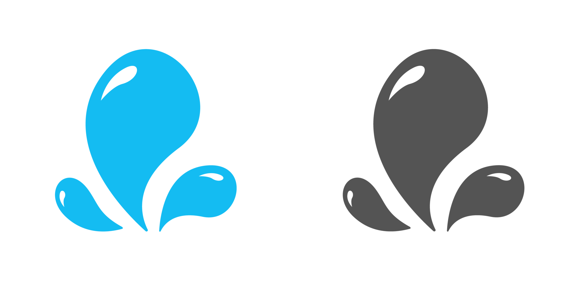 Icono De Salpicadura De Gota De Agua Negro Azul Plano Aislado Png