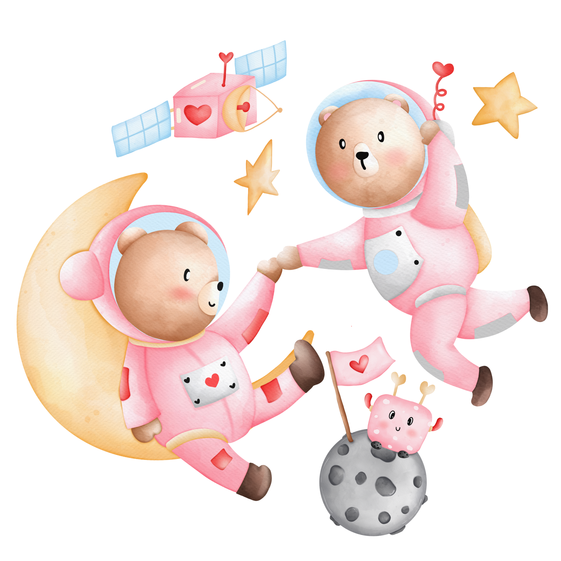 watercolor cute animals in an astronaut suit in space, children ... watercolor cute animals in an astronaut suit in space, children ...