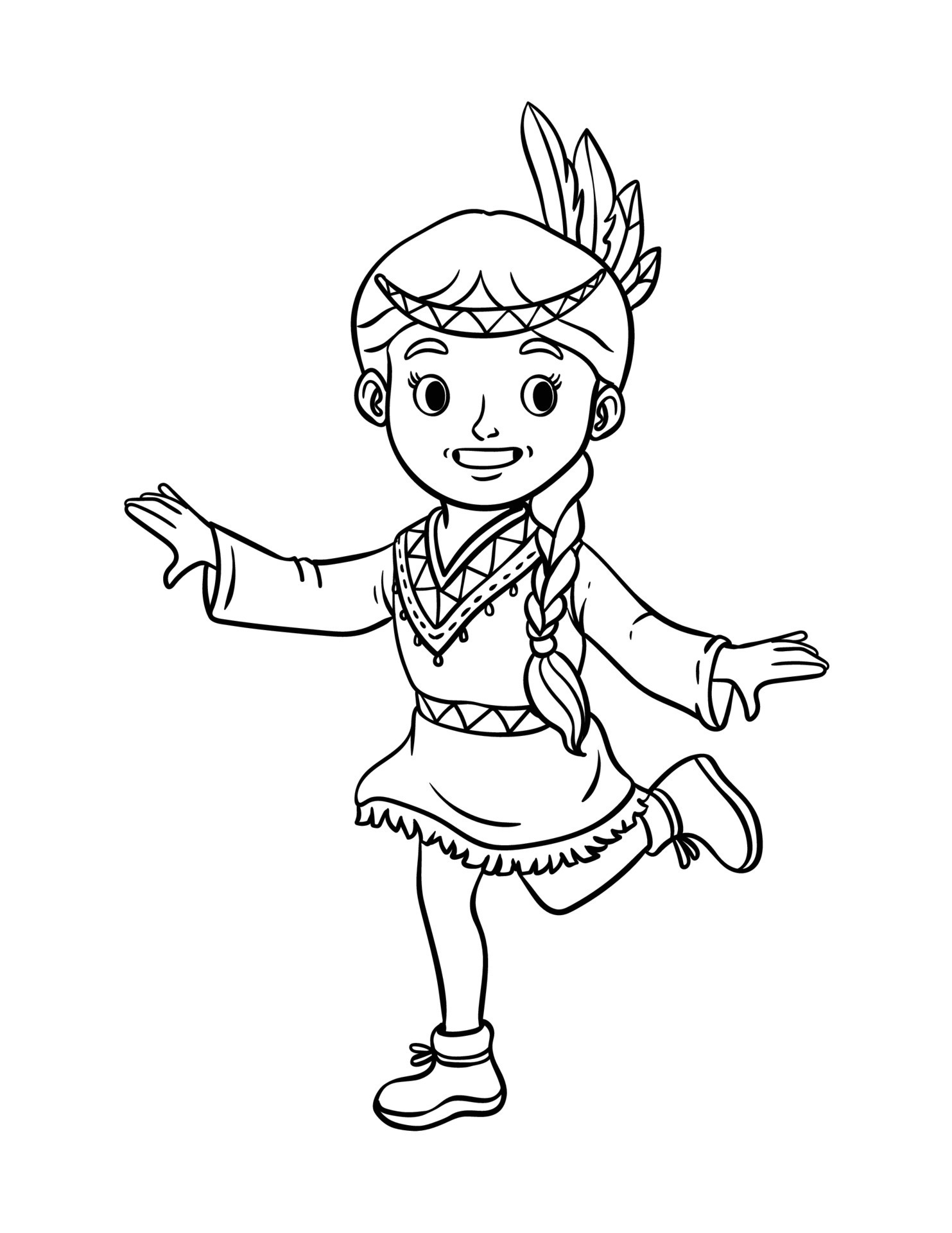 Native American Indian Girl Dancing Isolated 17197875 Vector Art At