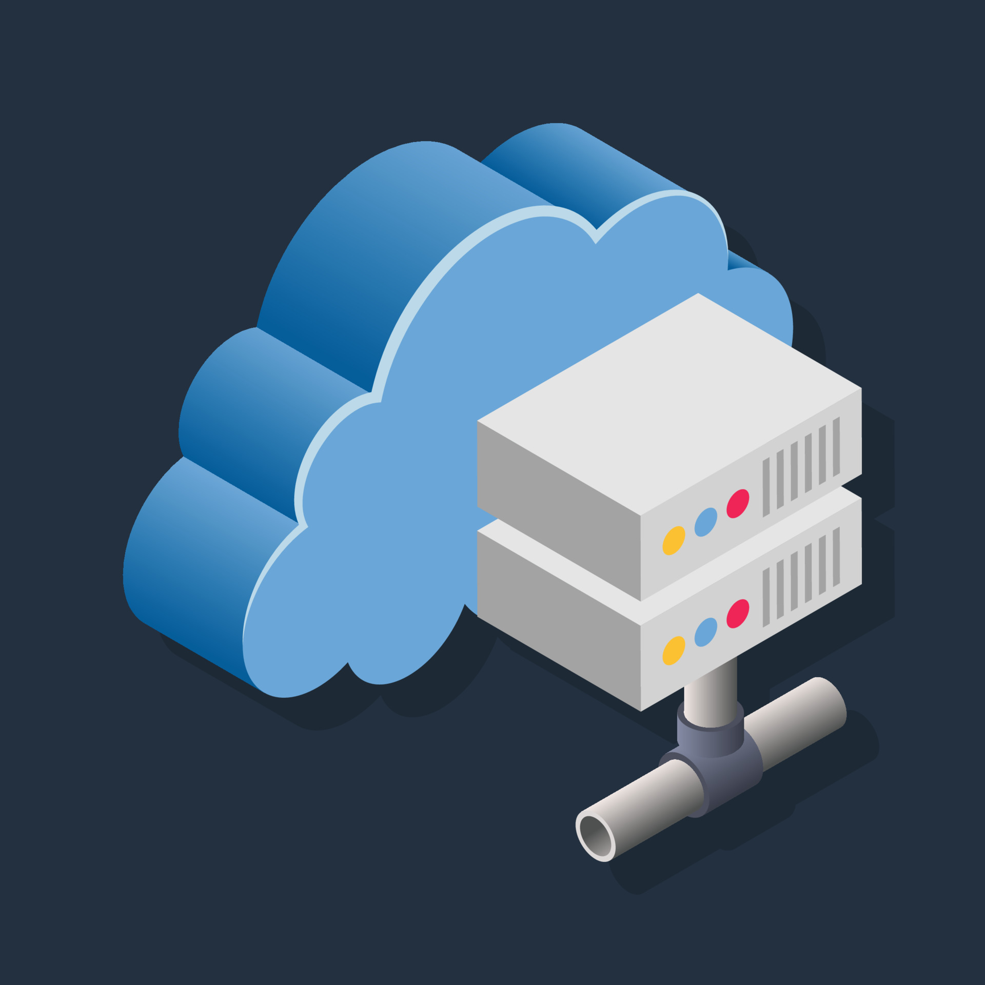 Cloud Server Isometric 3d Illustration 17198374 Vector Art At Vecteezy