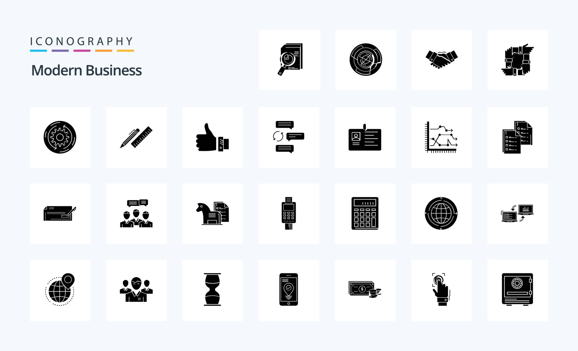 25 Modern Business Solid Glyph icon pack 17198475 Vector Art at Vecteezy