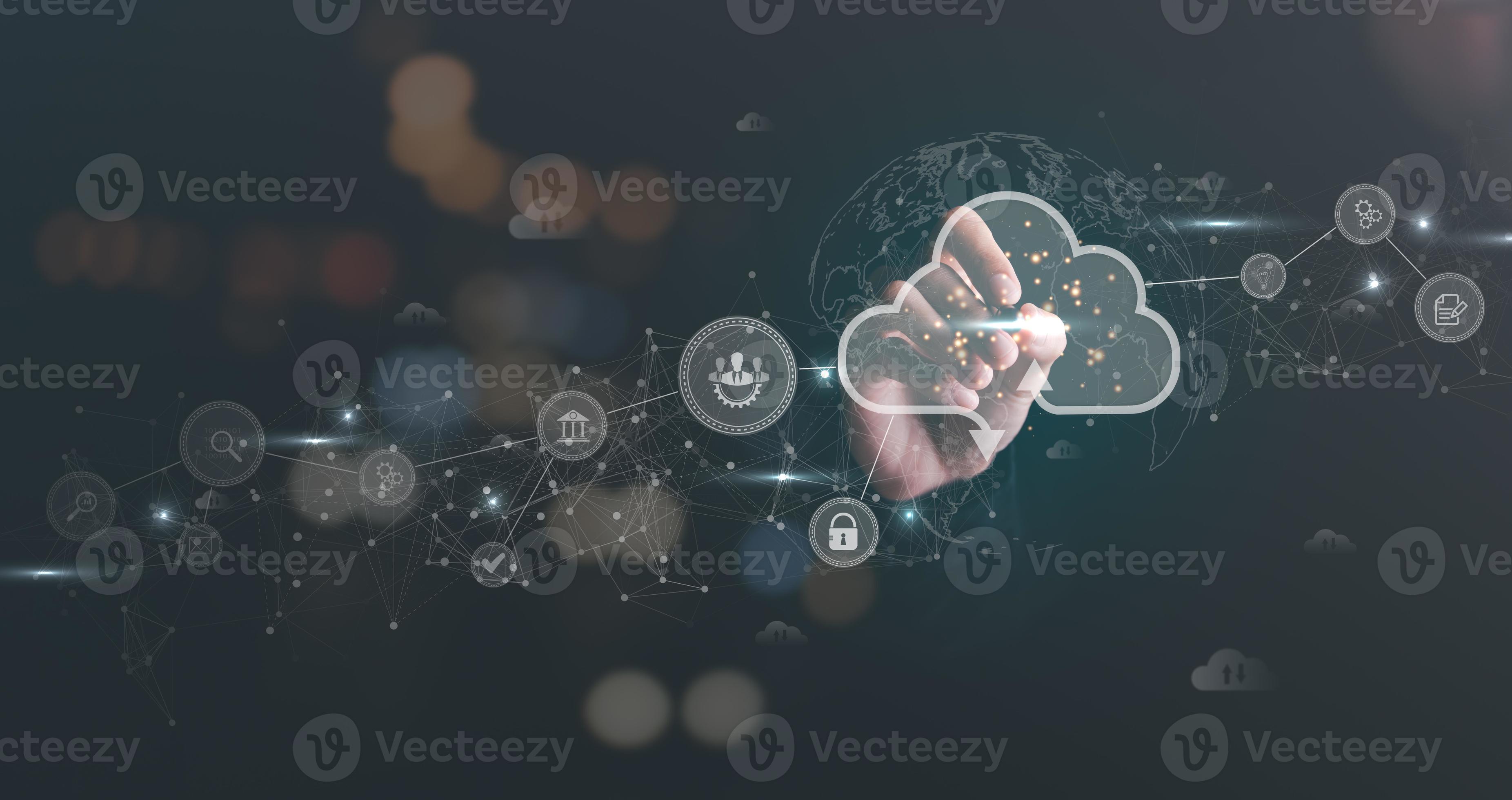 Cloud Computing Conceptdigital Network Data Connection Technology Modern Communication With