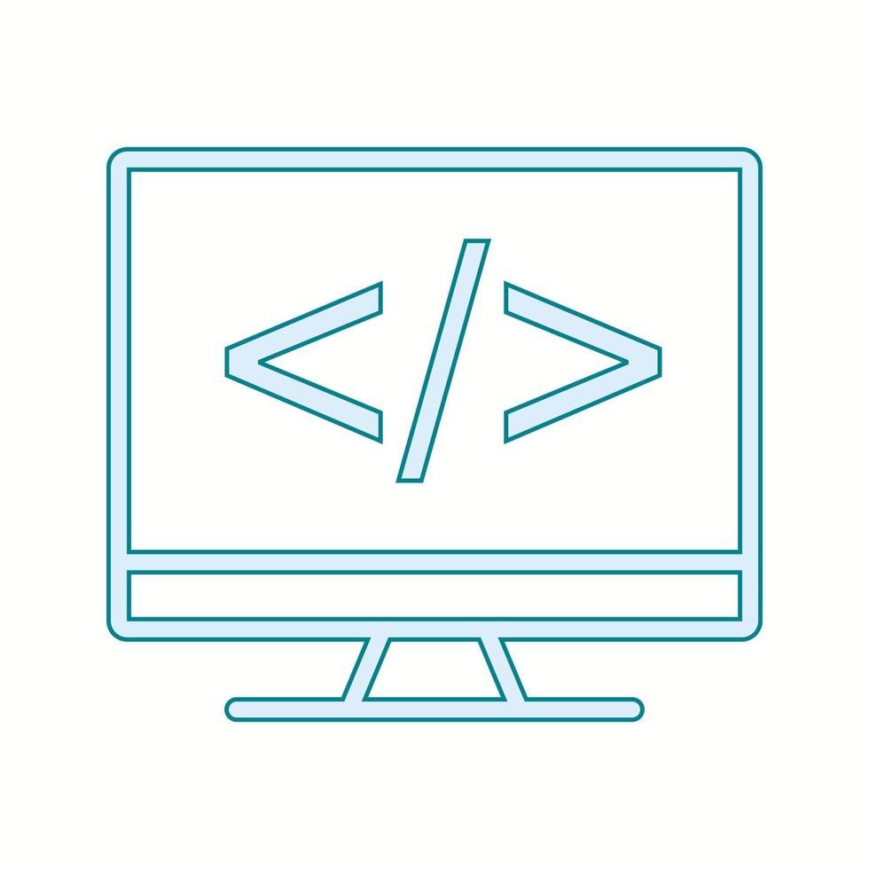 Beautiful Coding on screen vector line icon 17199984 Vector Art at Vecteezy