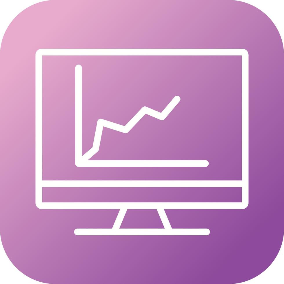 Beautiful Graph on computer vector line icon 17200621 Vector Art at ...