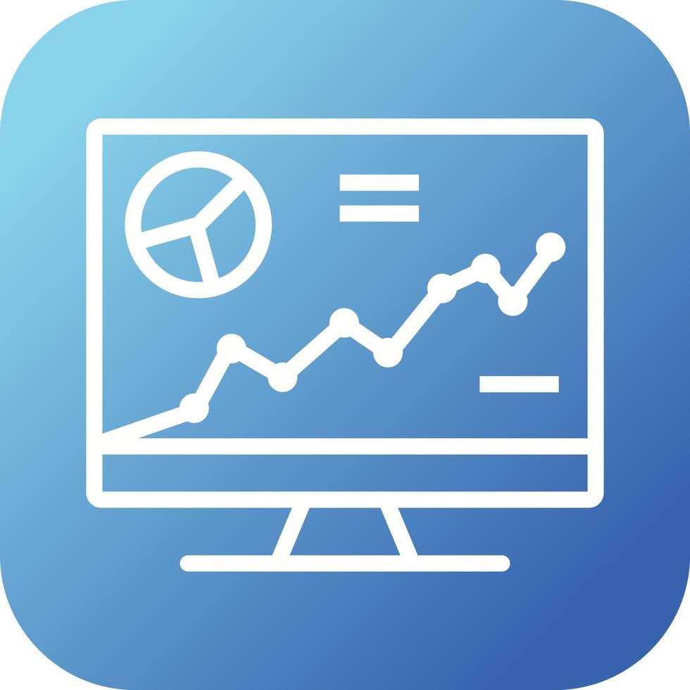 Beautiful Graph on computer vector line icon 17200624 Vector Art at ...