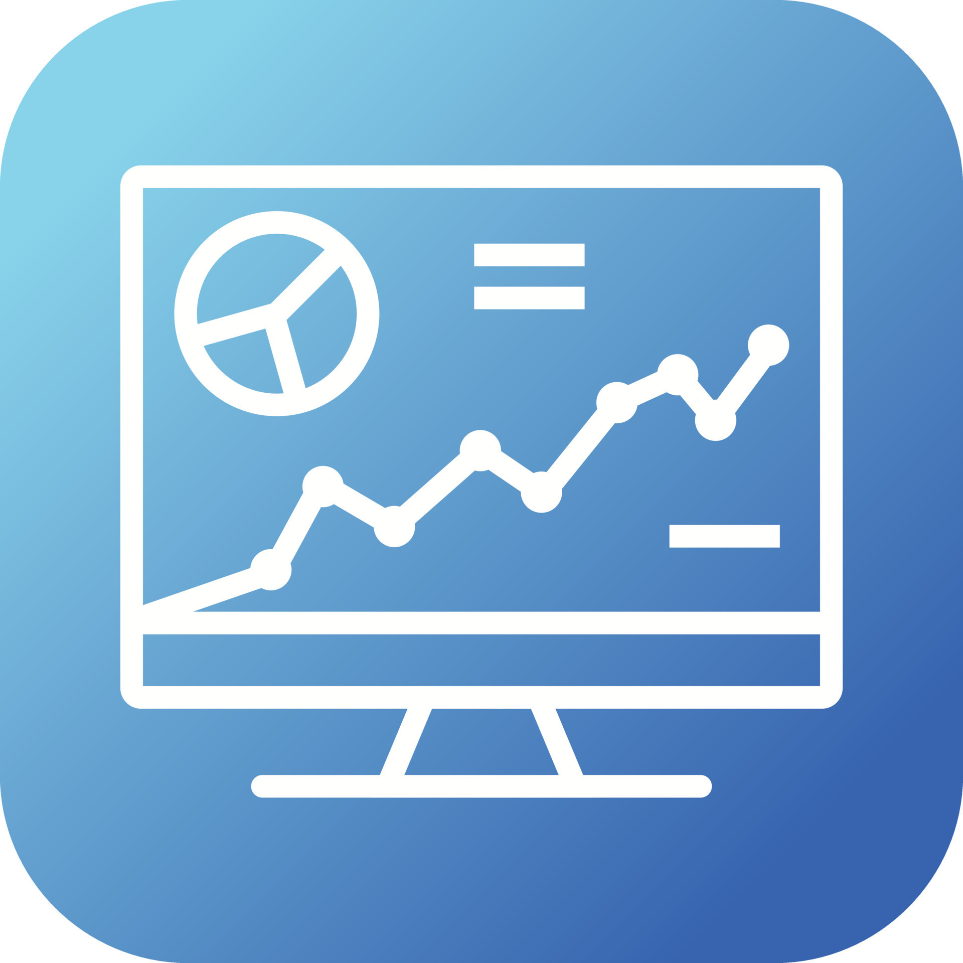 Beautiful Graph on computer vector line icon 17200624 Vector Art at ...