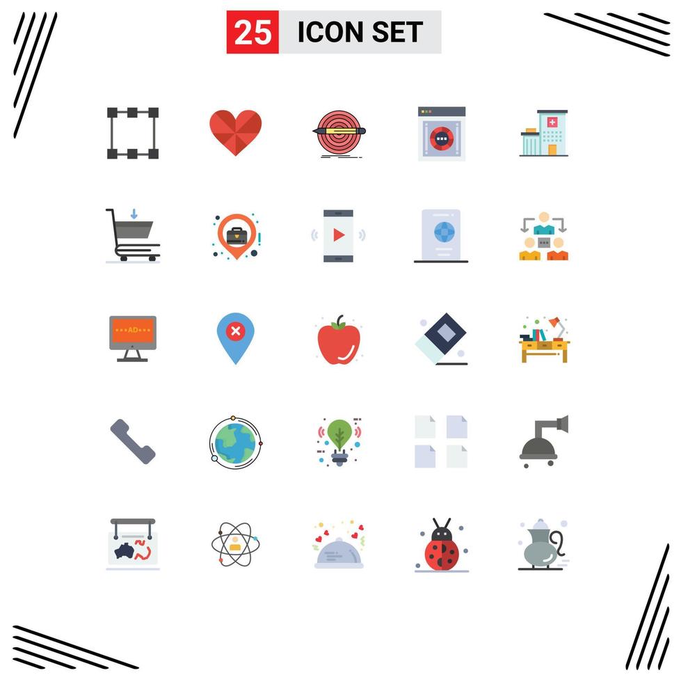 25 Flat Color Concept For Websites Mobile And Apps Safety Safe Design Internet Target Editable