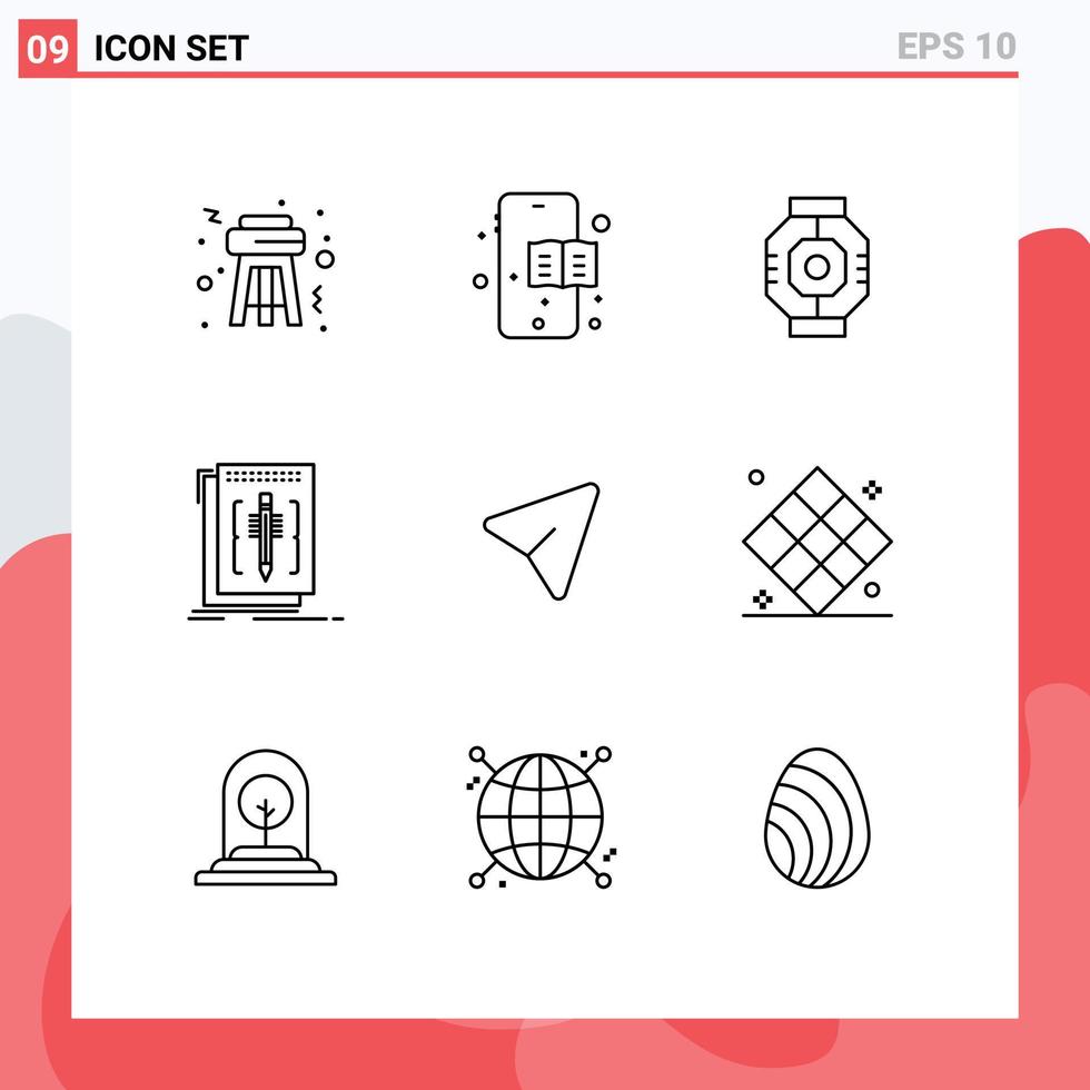 9 User Interface Outline Pack of modern Signs and Symbols of mouse ...