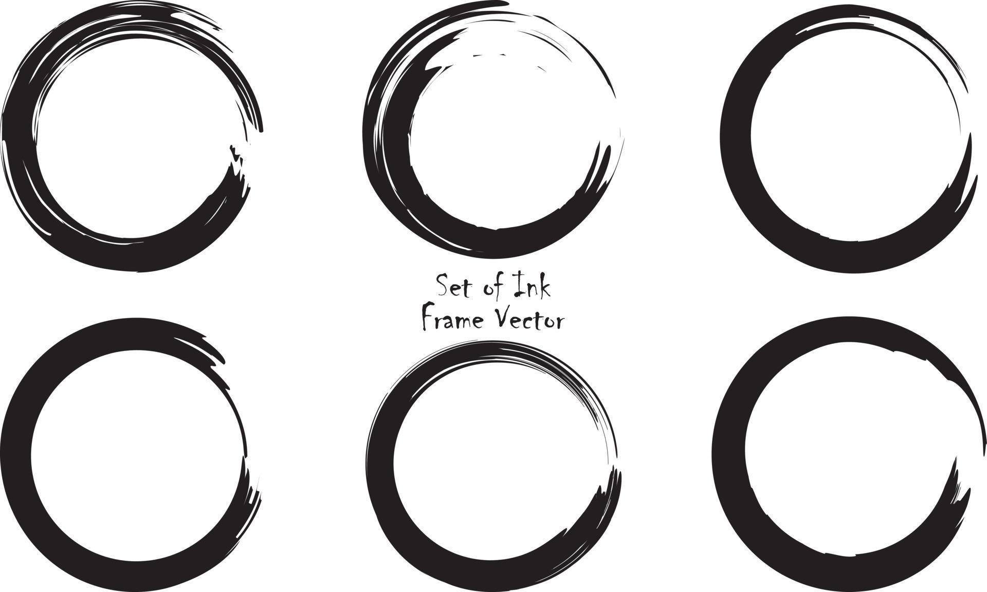 Vector set grunge circle brush strokes for frames 17203458 Vector Art ...