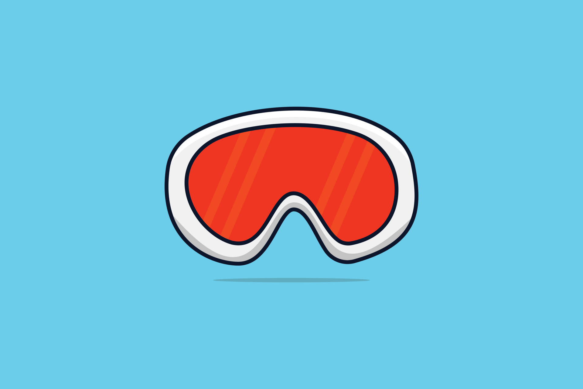 Skiing and Snowboard Goggles vector illustration. Sport object icon ...