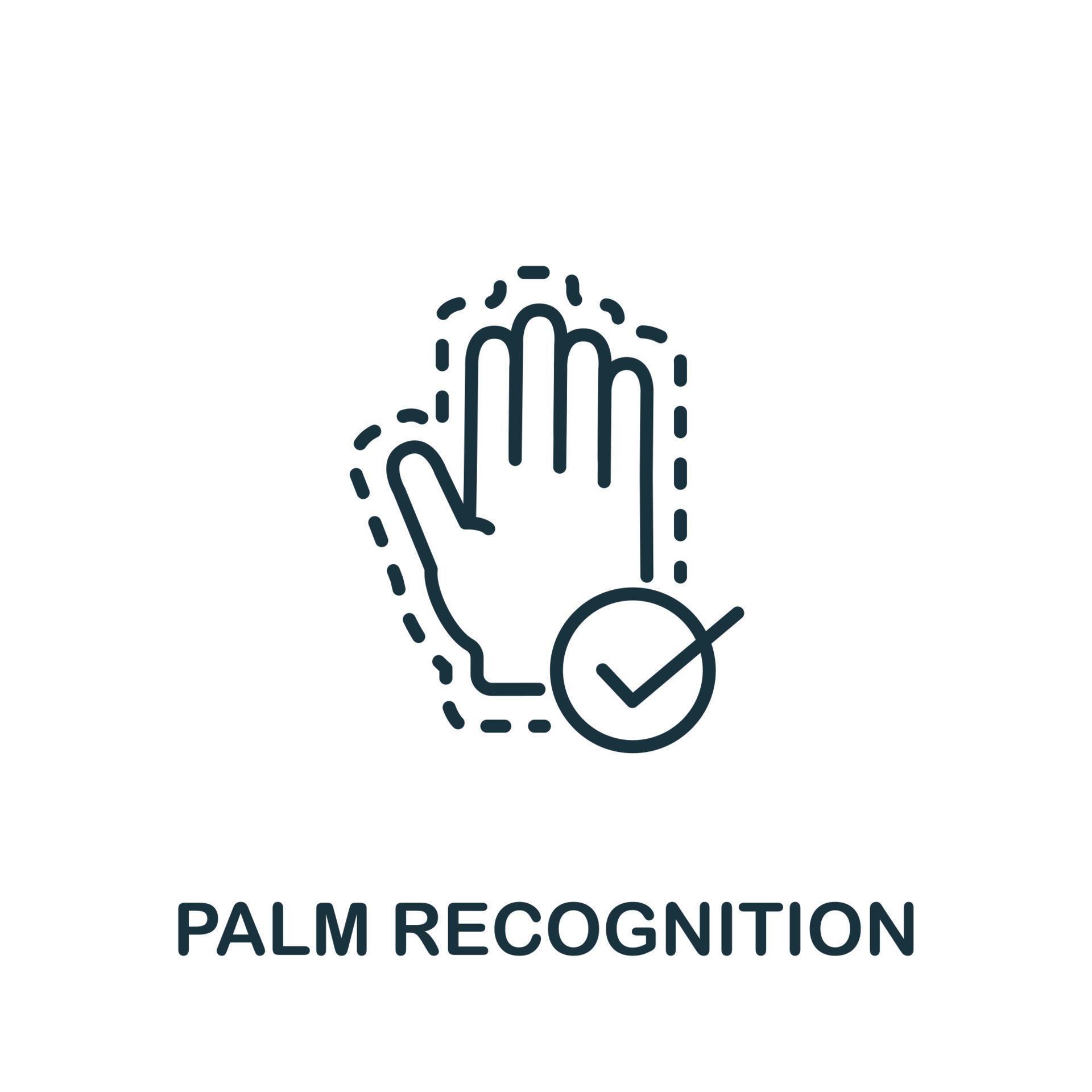 Palm Recognotion Icon From Authentication Collection Simple Line Element Palm Recognotion