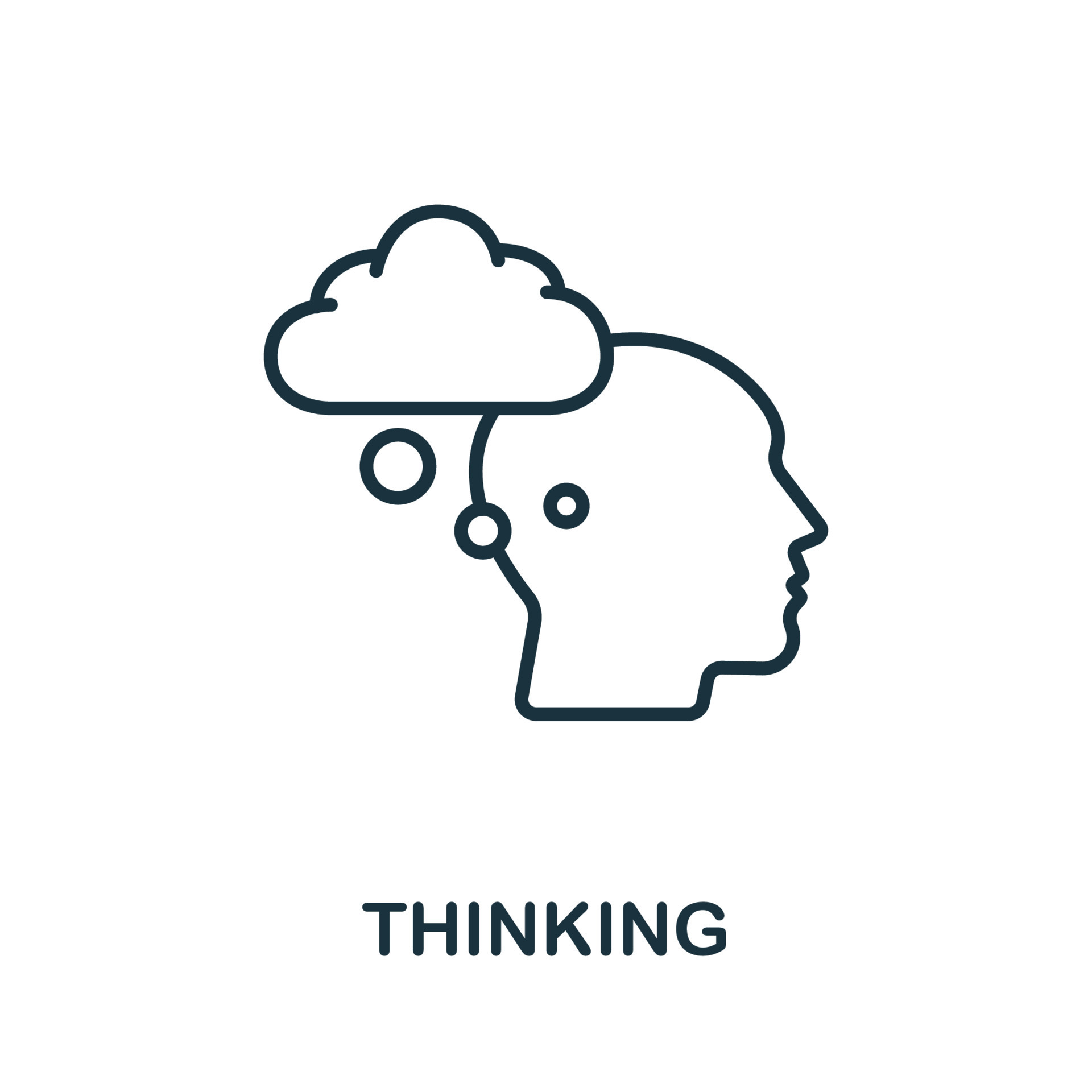Thinking icon from business training collection. Simple line Thinking ...