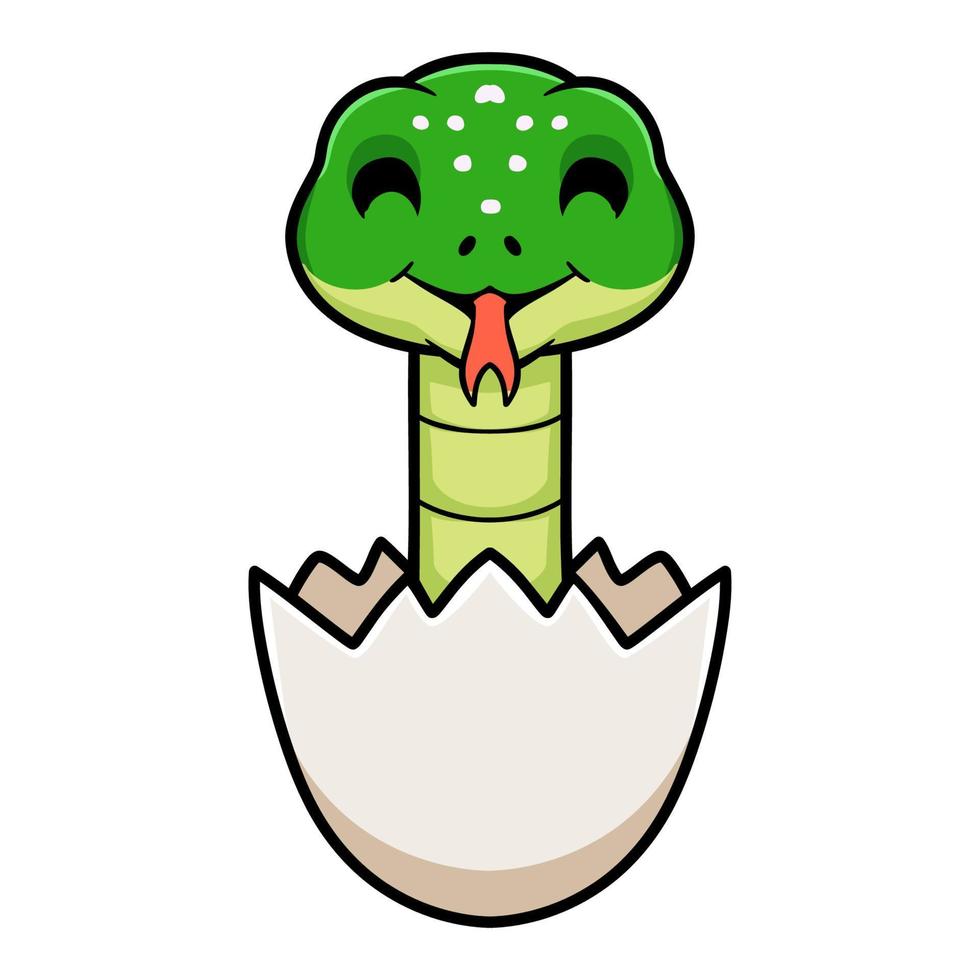 Cute green tree python cartoon inside an egg 17206193 Vector Art at ...