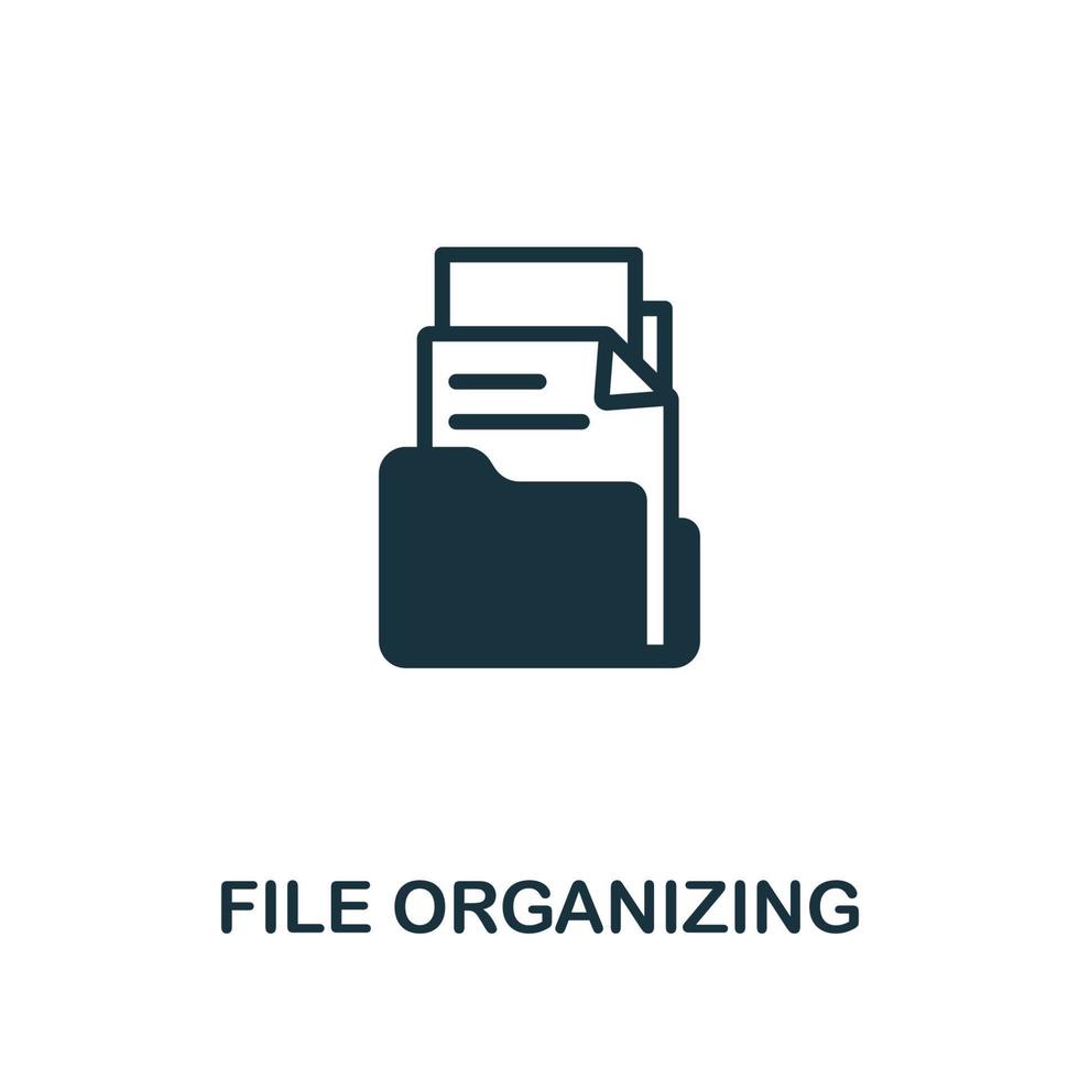 File Organizing icon. Monochrome simple element from digital service ...