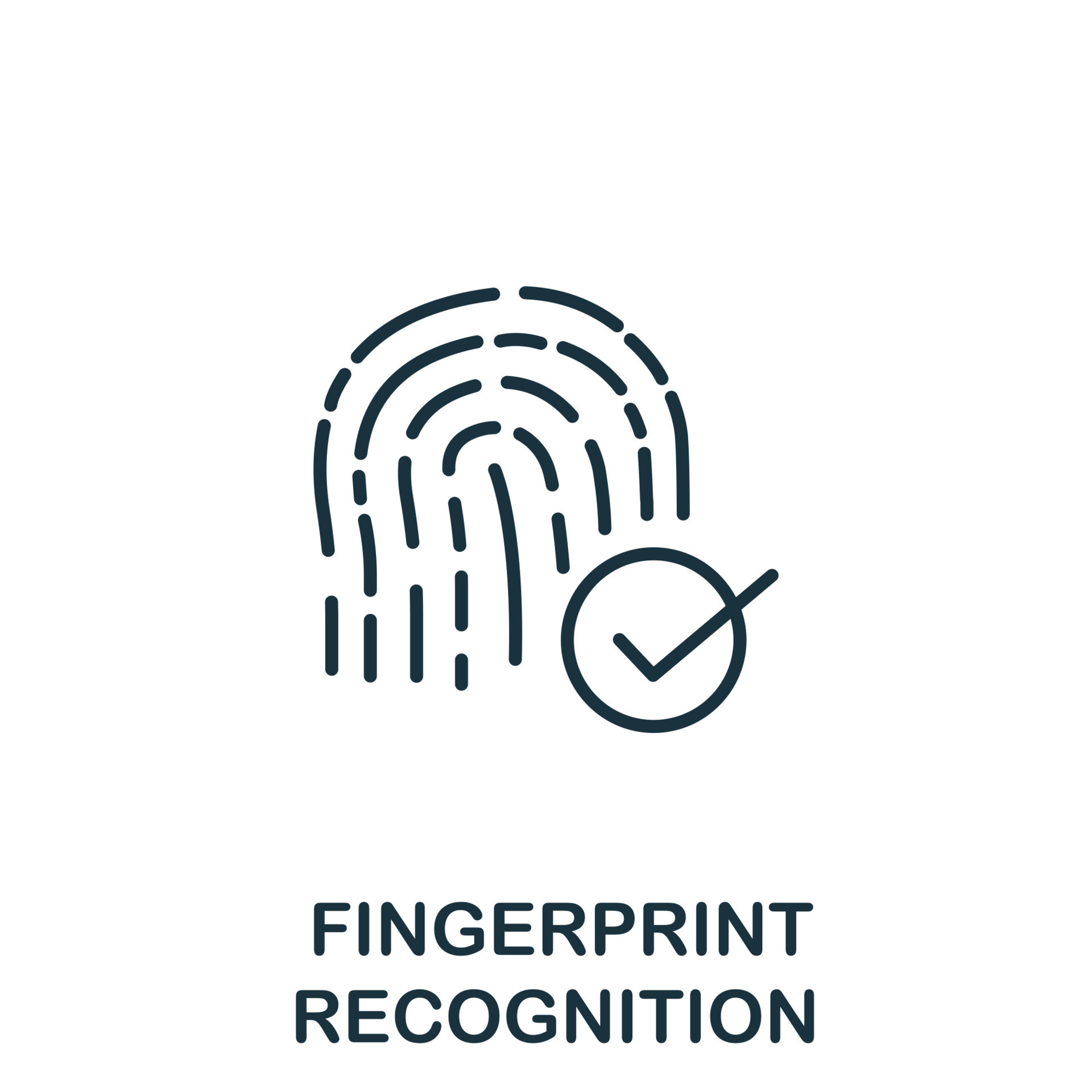 Fingerprint Recognotion Icon From Authentication Collection Simple