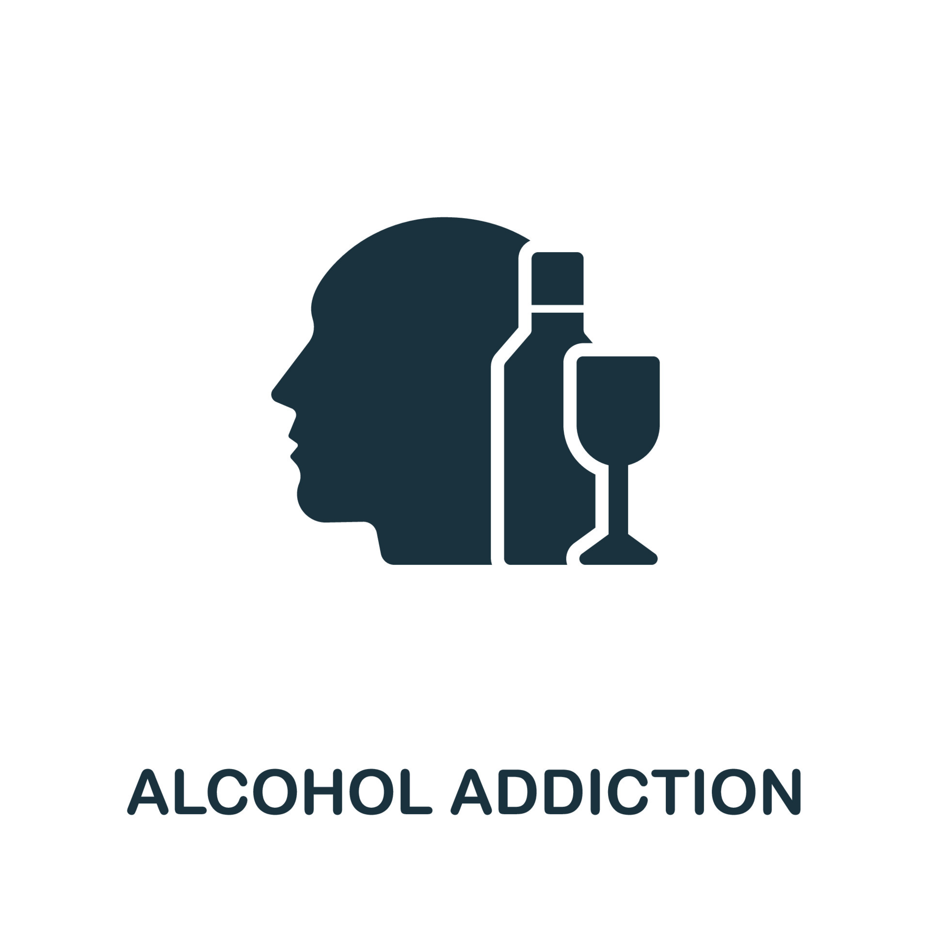 icono de alcohol. ilustración simple de la colección de adicciones. icono de alcohol creativo ...