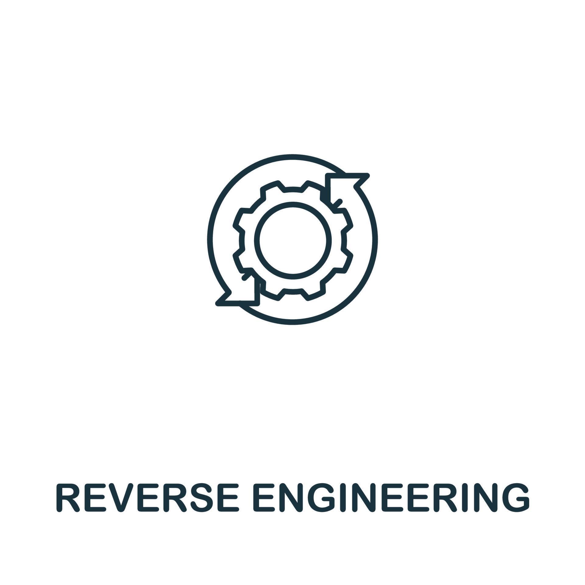 Reverse Engineering icon from artificial intelligence collection. Simple line Reverse ...