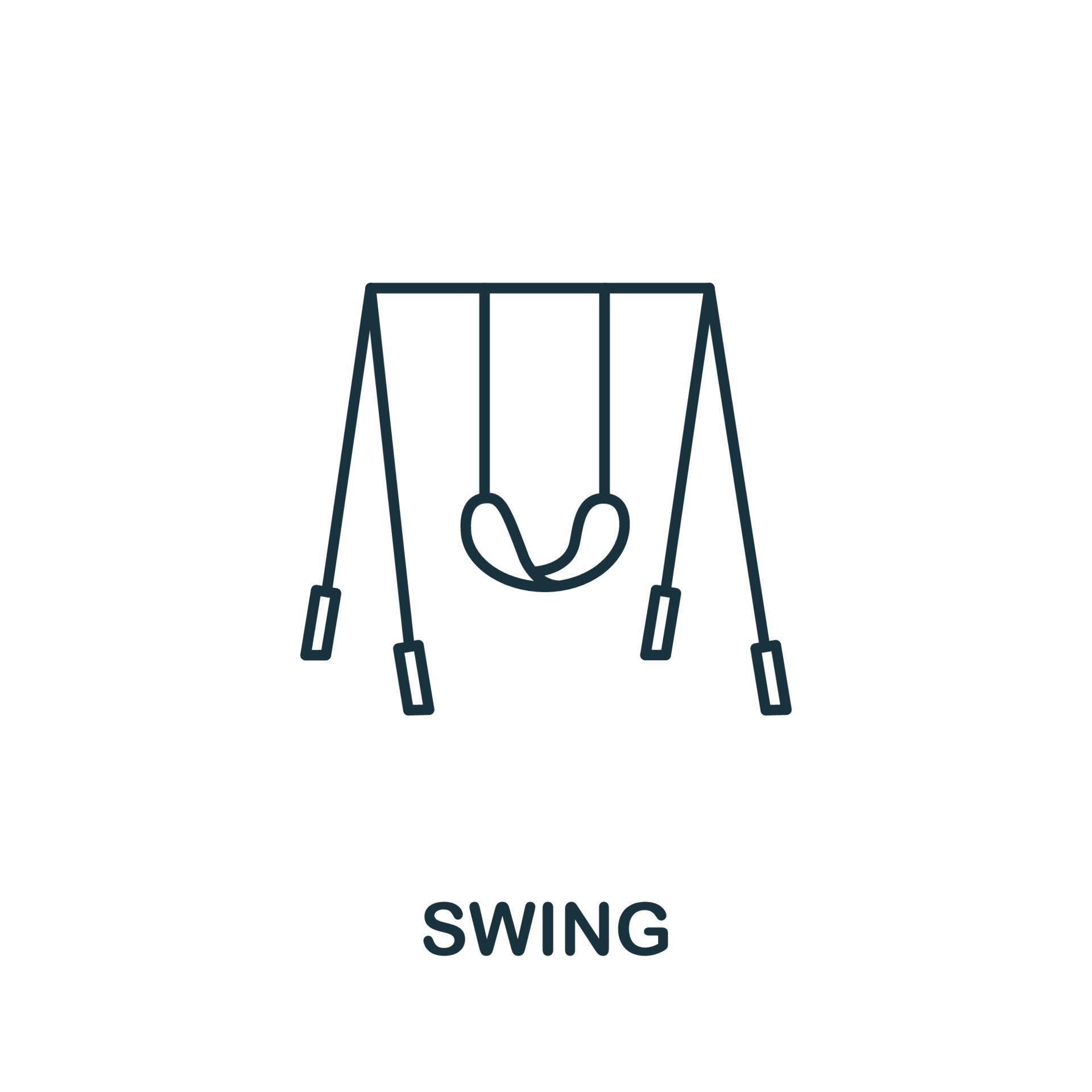 Swing icon from baby things collection. Simple line element Swing ...
