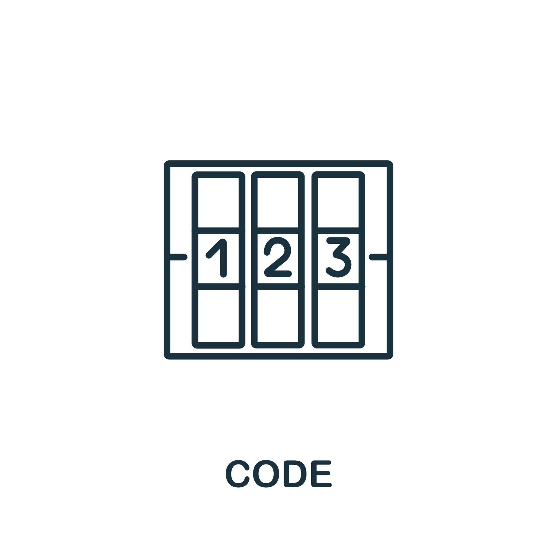 Code icon from authentication collection. Simple line element Code ...