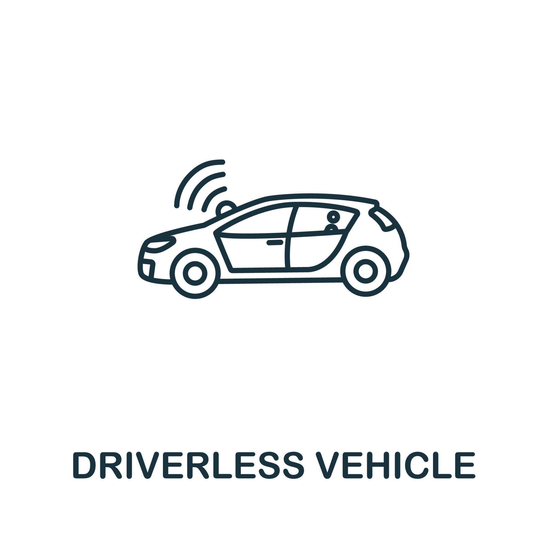 Driverless Vehicle icon from artificial intelligence collection. Simple ...