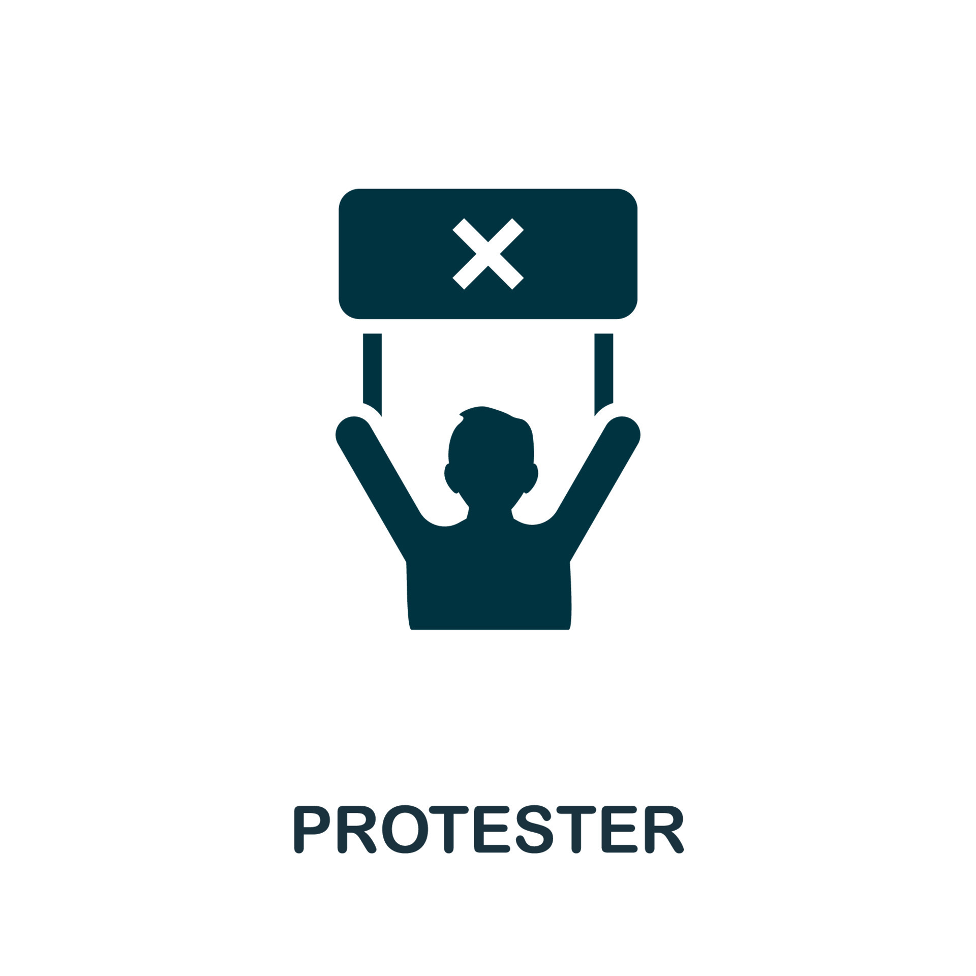 Protester Icon Monochrome Simple Element From Civil Rights Collection Creative Protester Icon