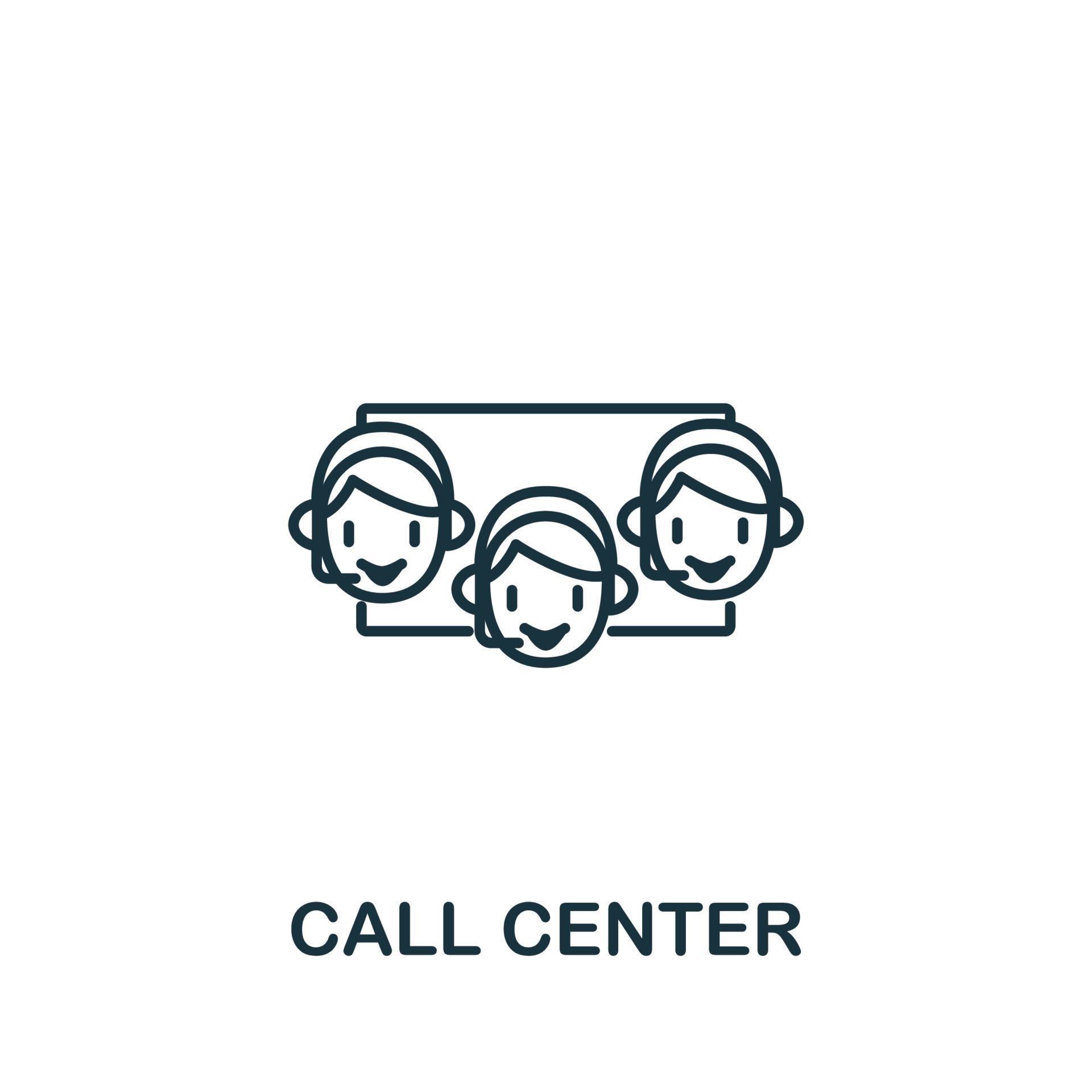 Call Center icon from customer service collection. Simple line element ...