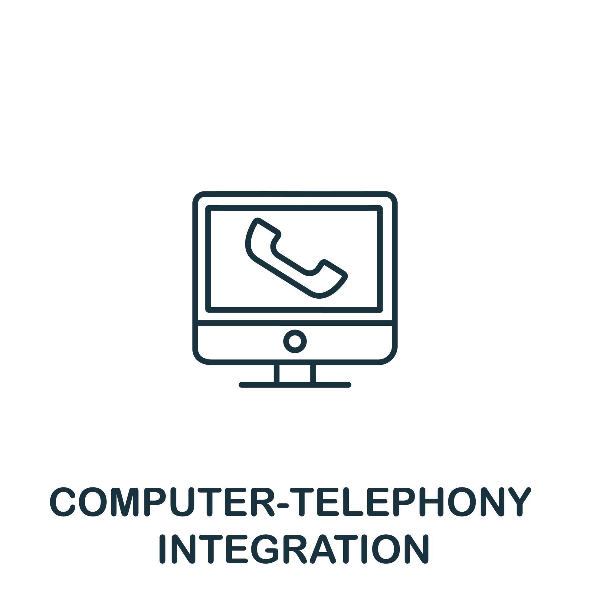 Computer Telephony Integration Icon From Customer Service Collection Simple Line Element