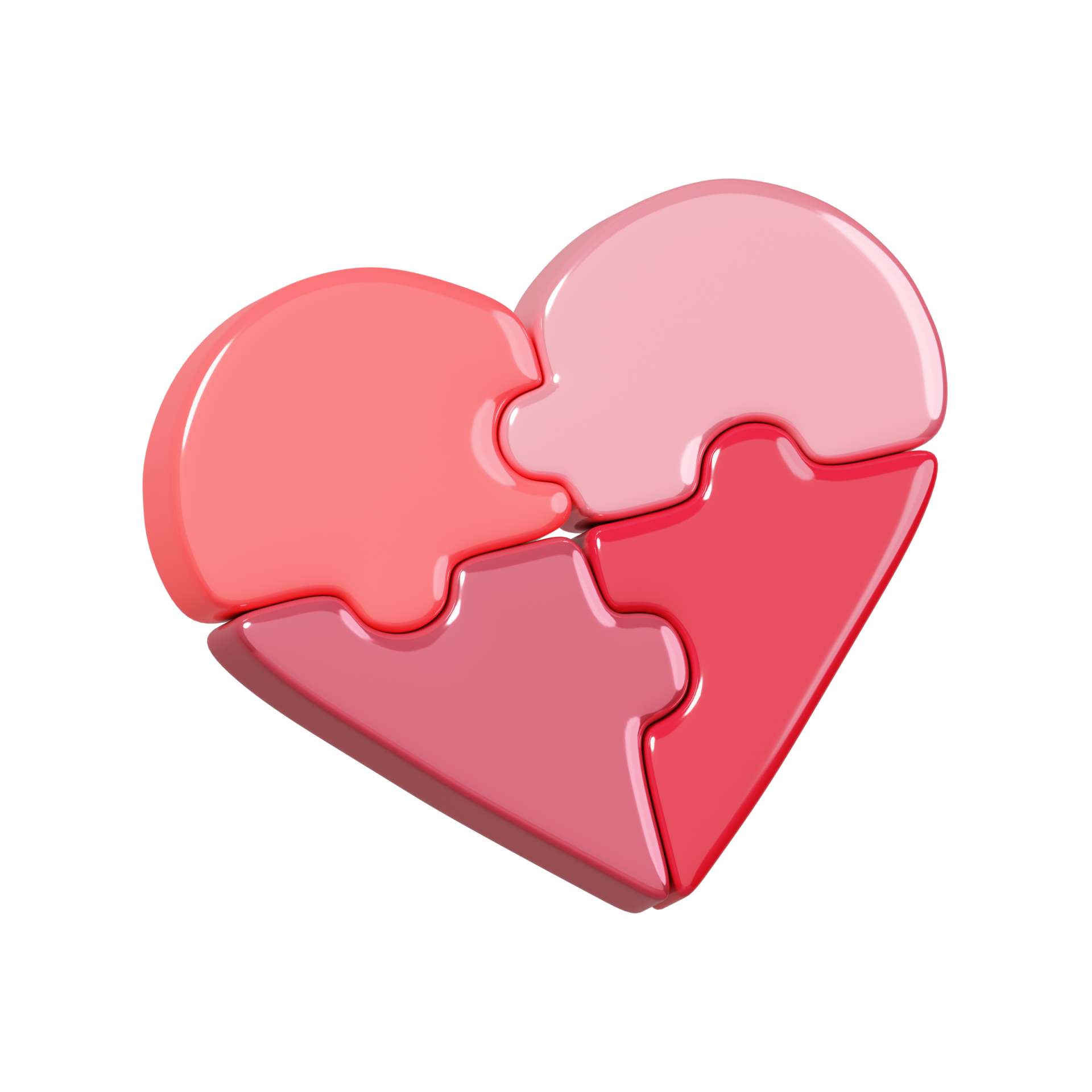 rompecabezas de dibujos animados en forma de corazón aislado. 14 de ...