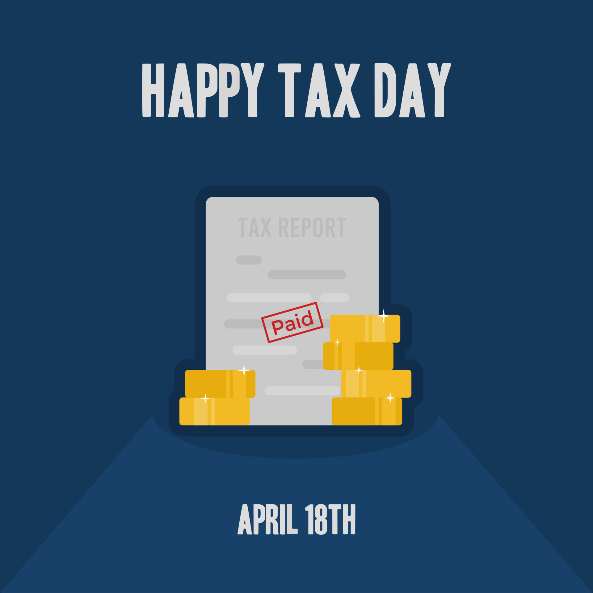 tax day vector illustration with paid tax report form and some coins on ... tax day vector illustration with paid tax report form and some coins on ...