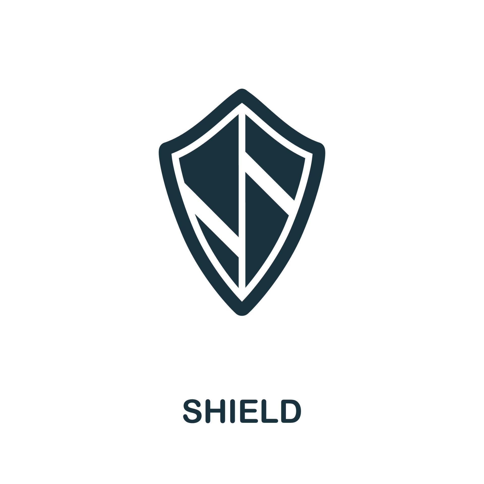 Shield icon. Monochrome simple element from civil rights collection. Creative Shield icon for ...
