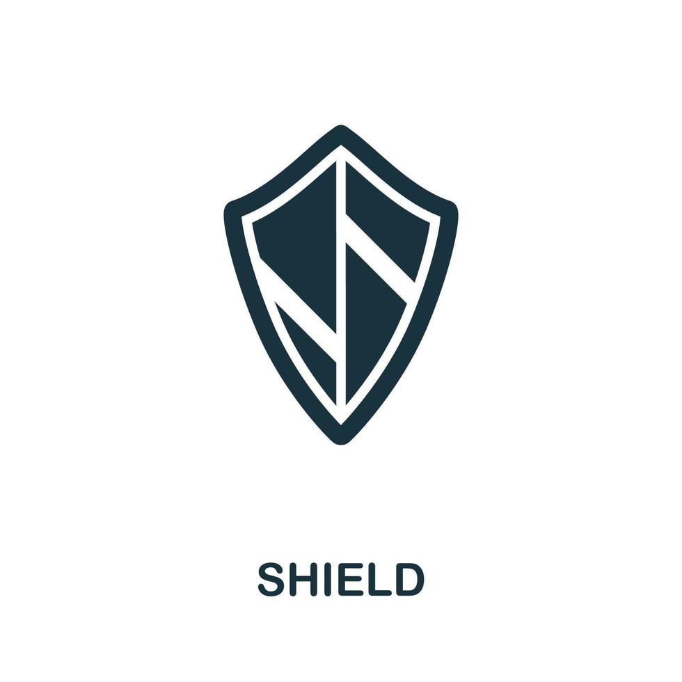 Shield icon. Monochrome simple element from civil rights collection. Creative Shield icon for ...