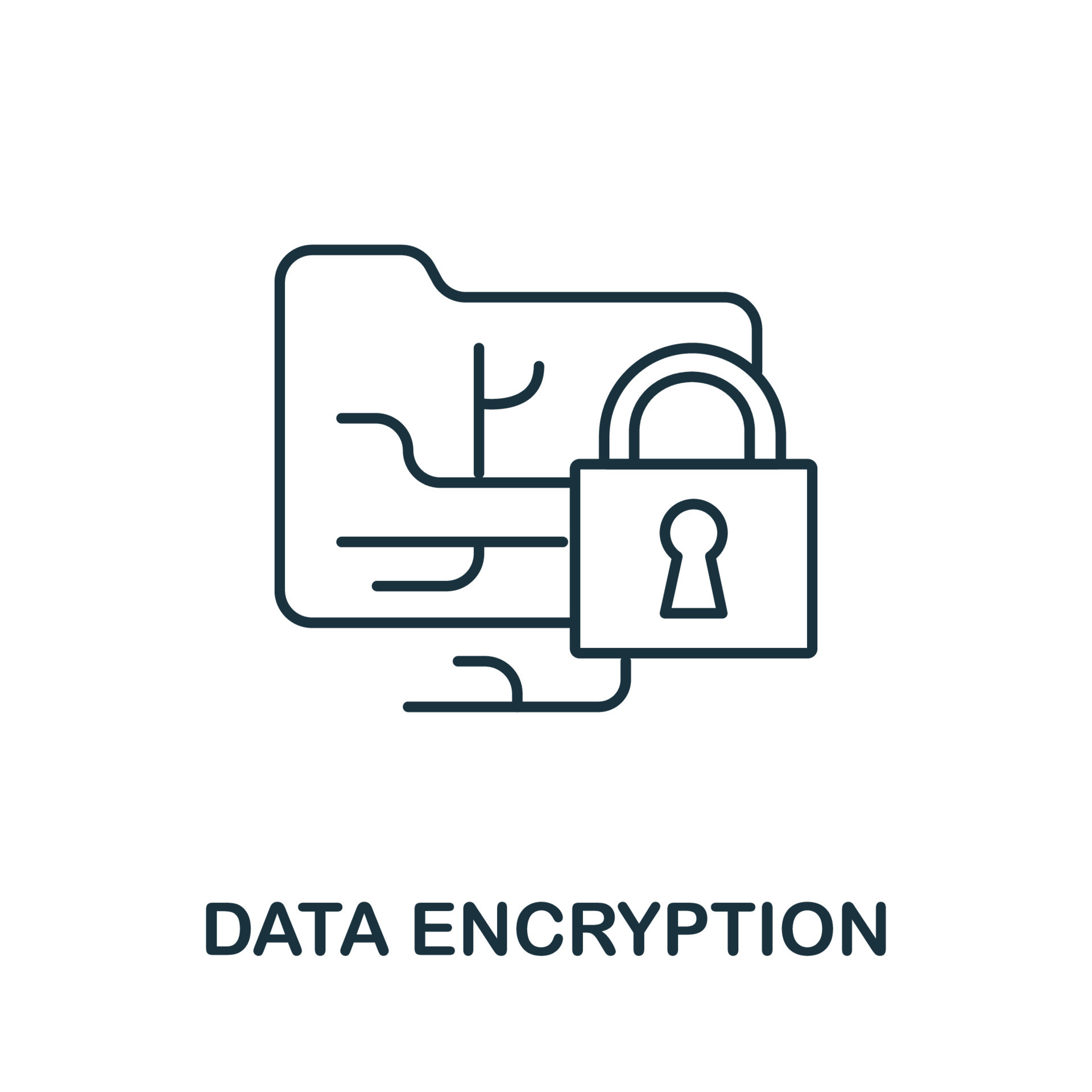 Data Encryption Icon From Cyber Security Collection Simple Line Data