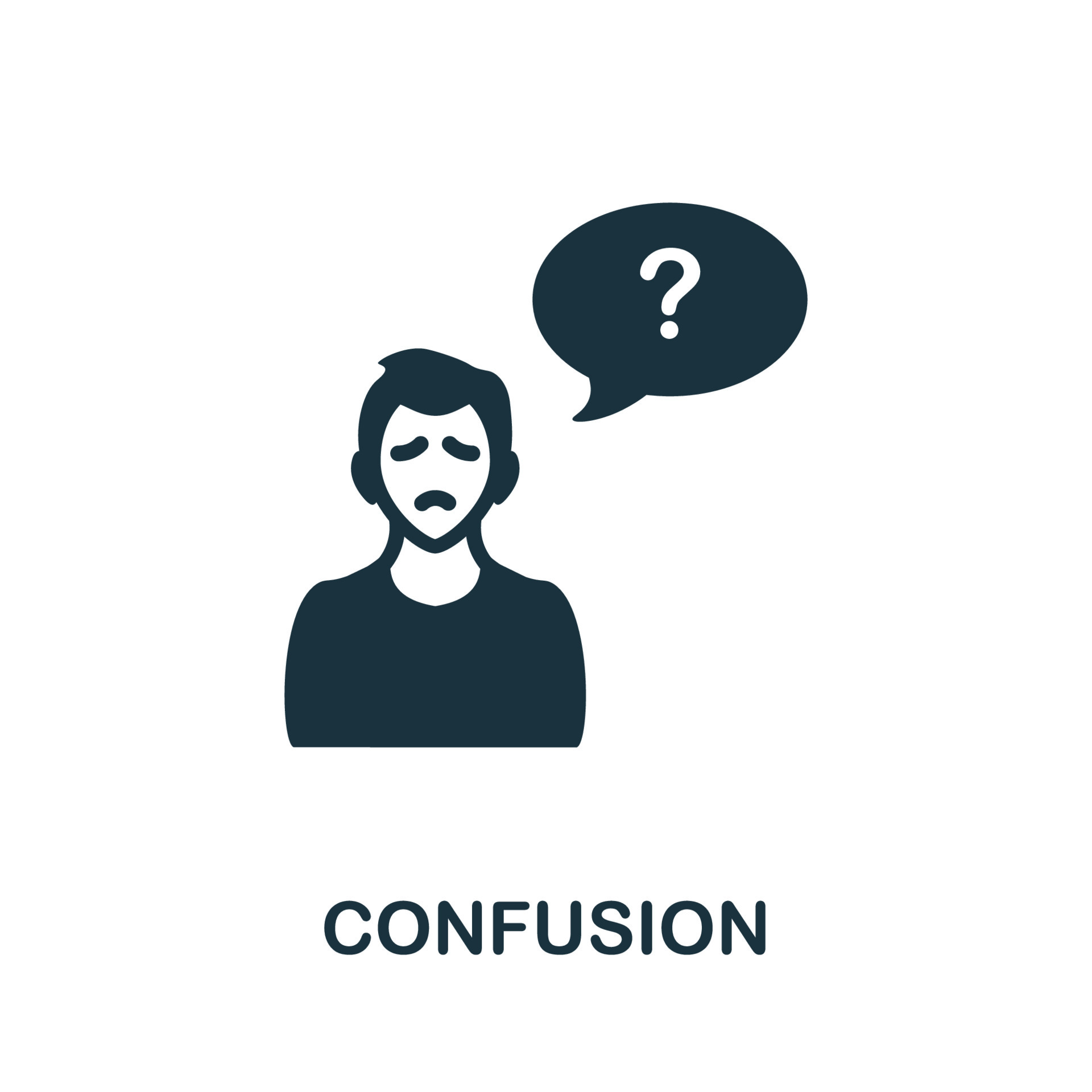 Confusion icon. Monochrome simple element from coronavirus symptoms ...