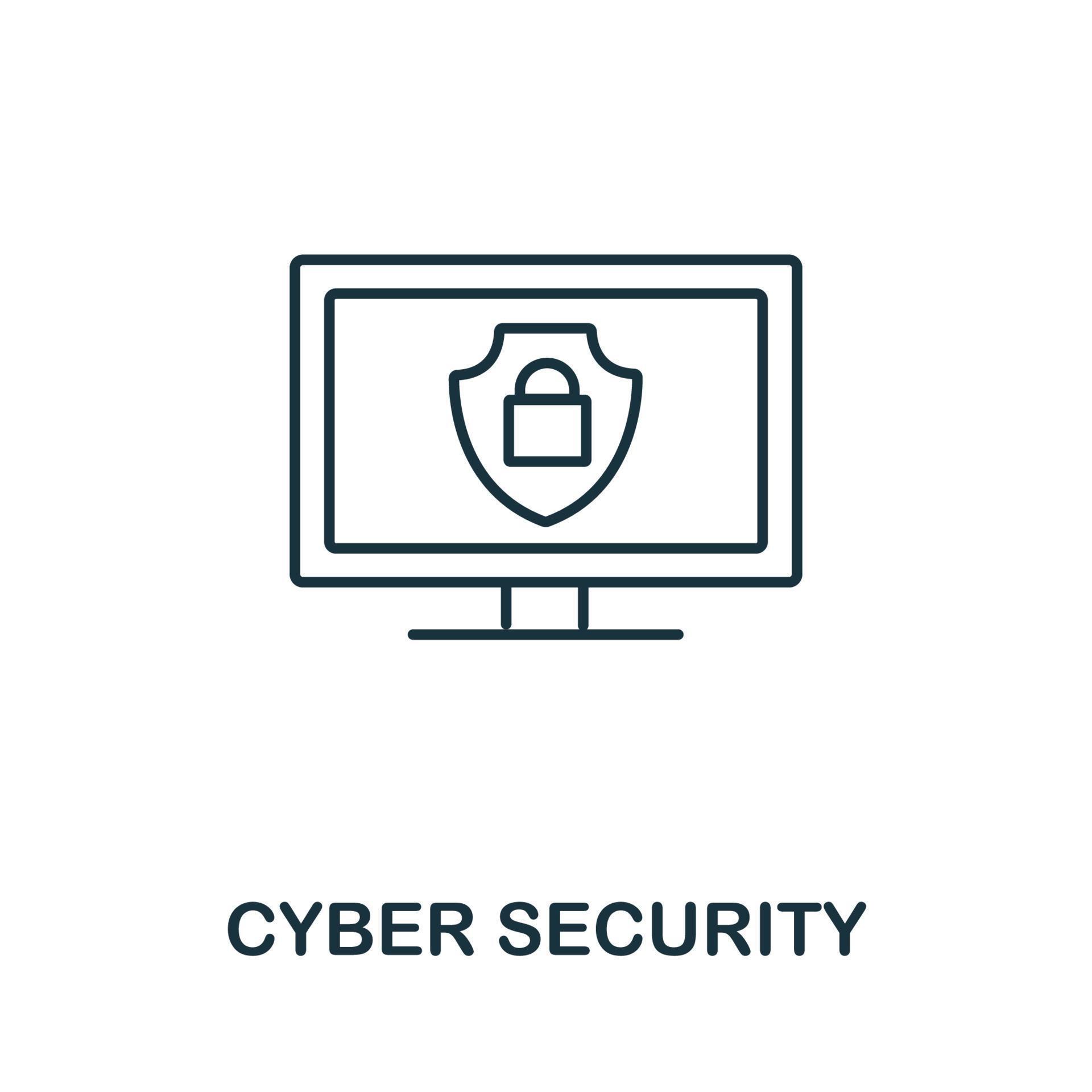 Cyber Security icon. Simple line element Cyber Security symbol for ...