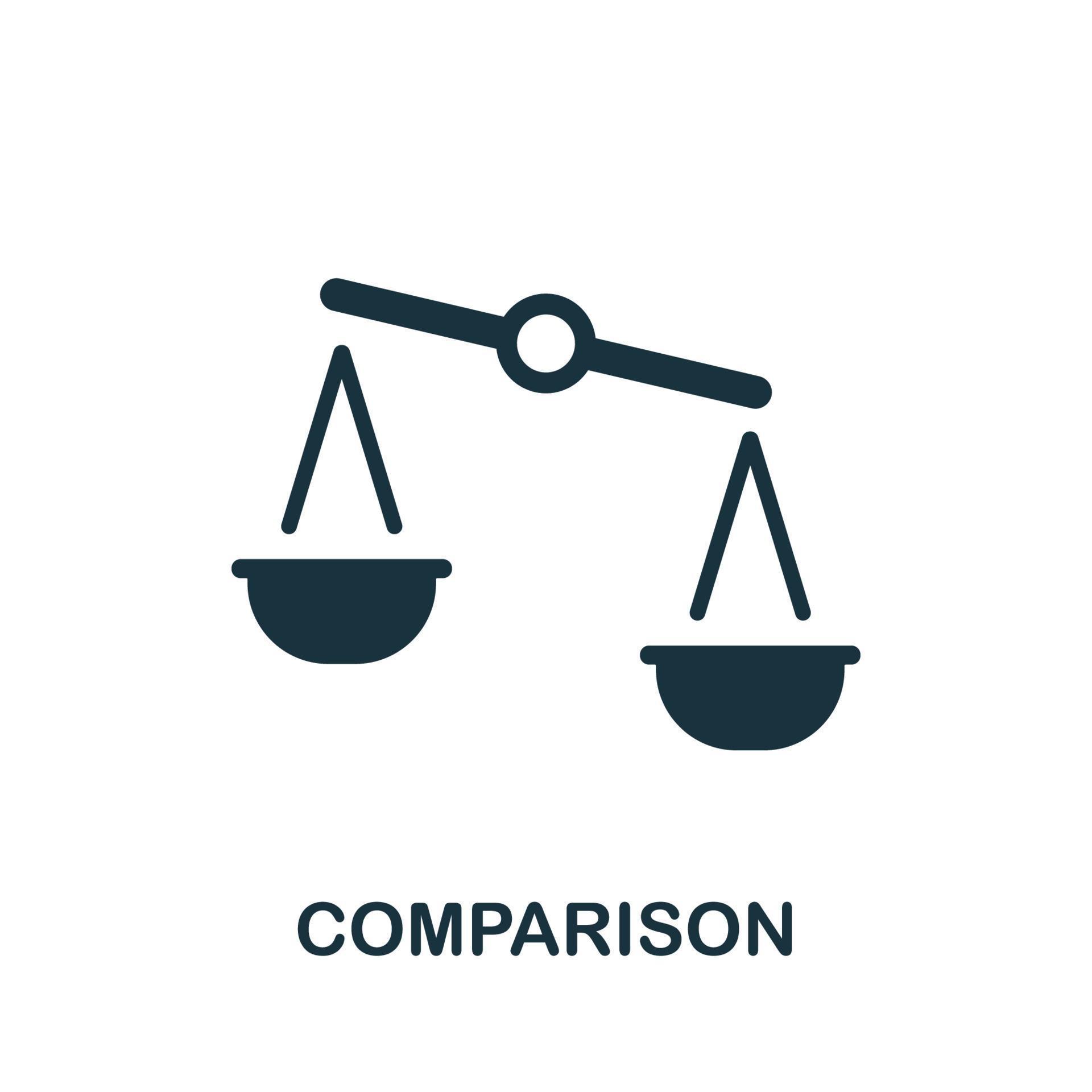 Comparison icon. Monochrome simple element from digital service ...