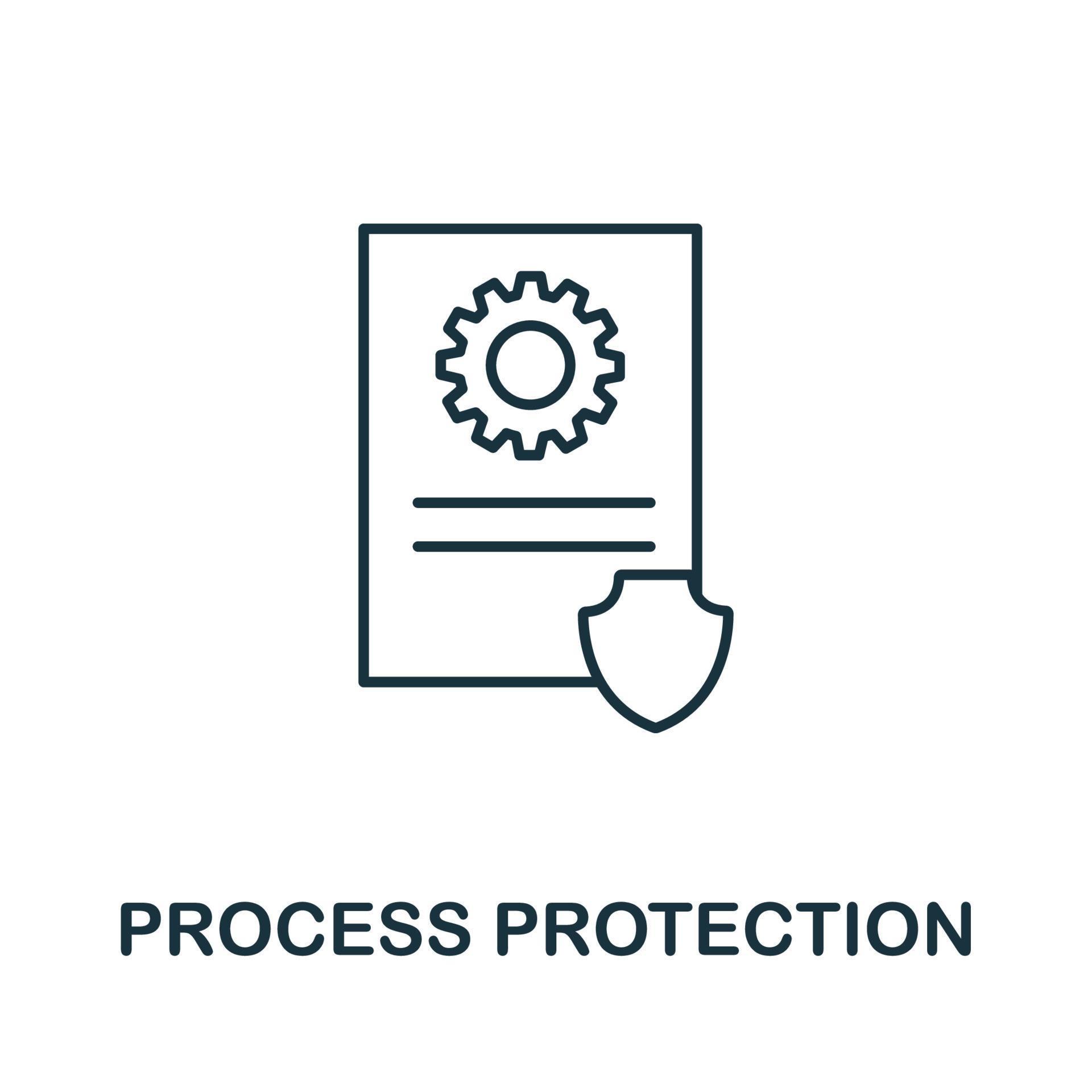 Process Protection icon from cyber security collection. Simple line ...