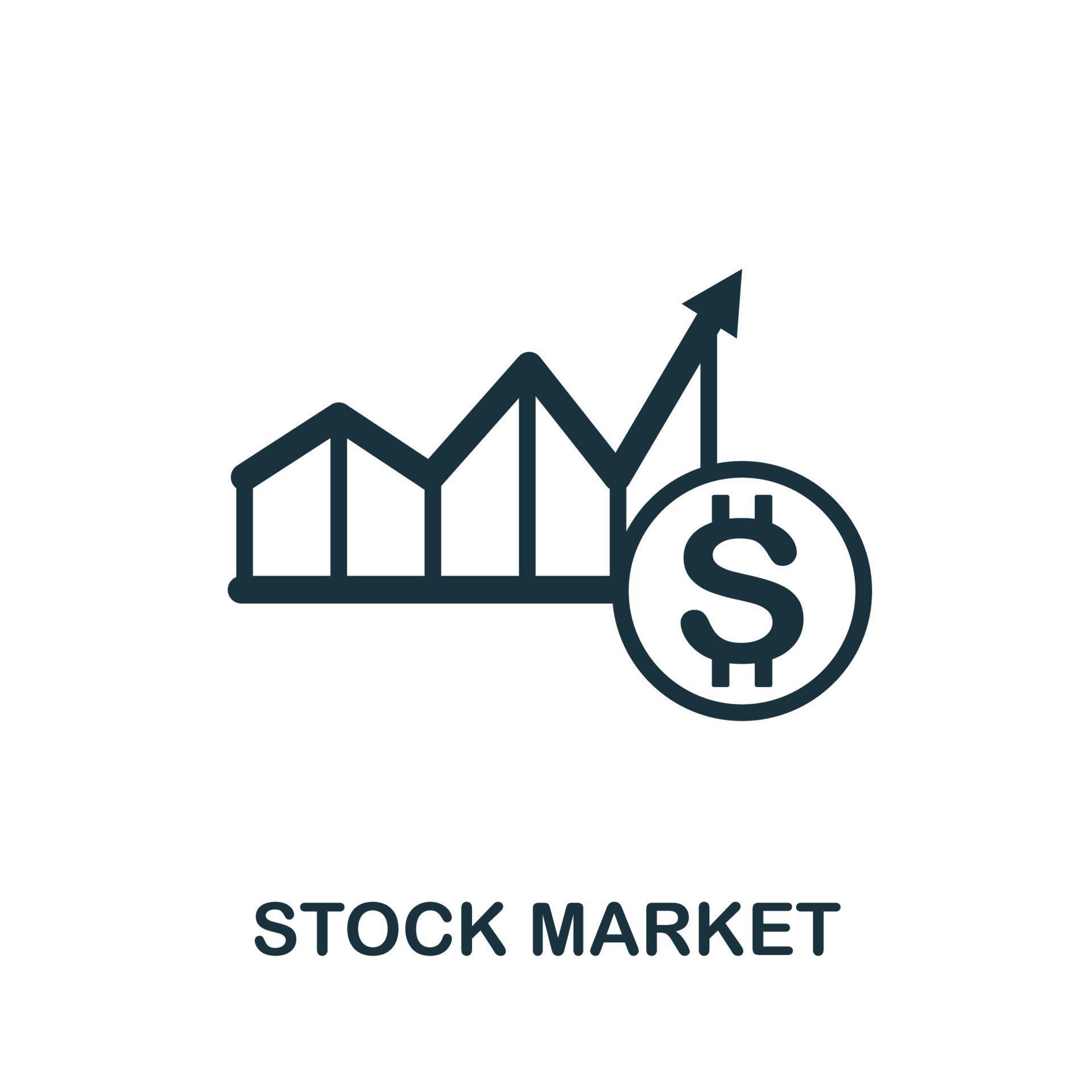 Stock Market icon. Simple element from business management collection. Creative Stock Market ...