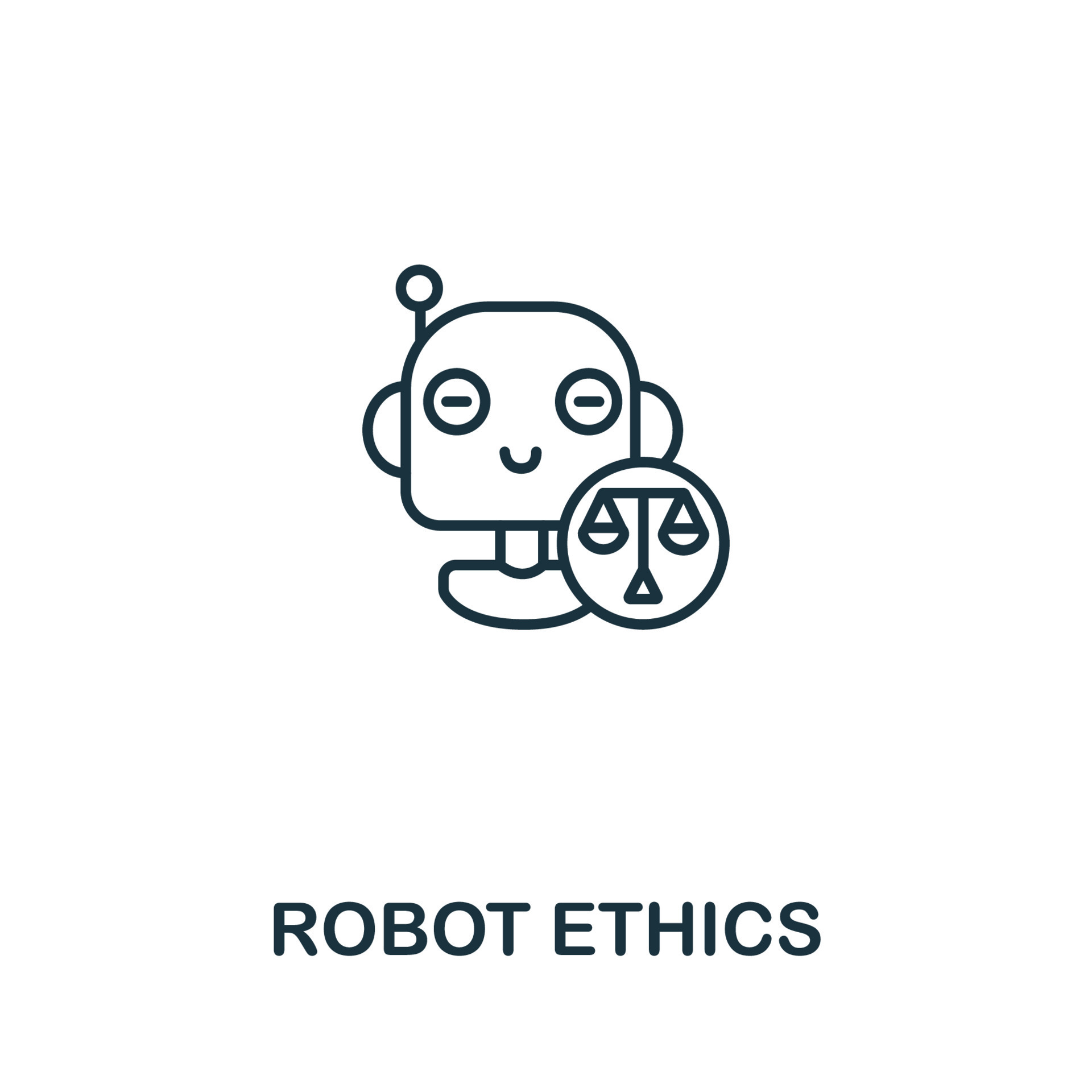 Robot Ethics icon from artificial intelligence collection. Simple line ... Robot Ethics icon from artificial intelligence collection. Simple line ...