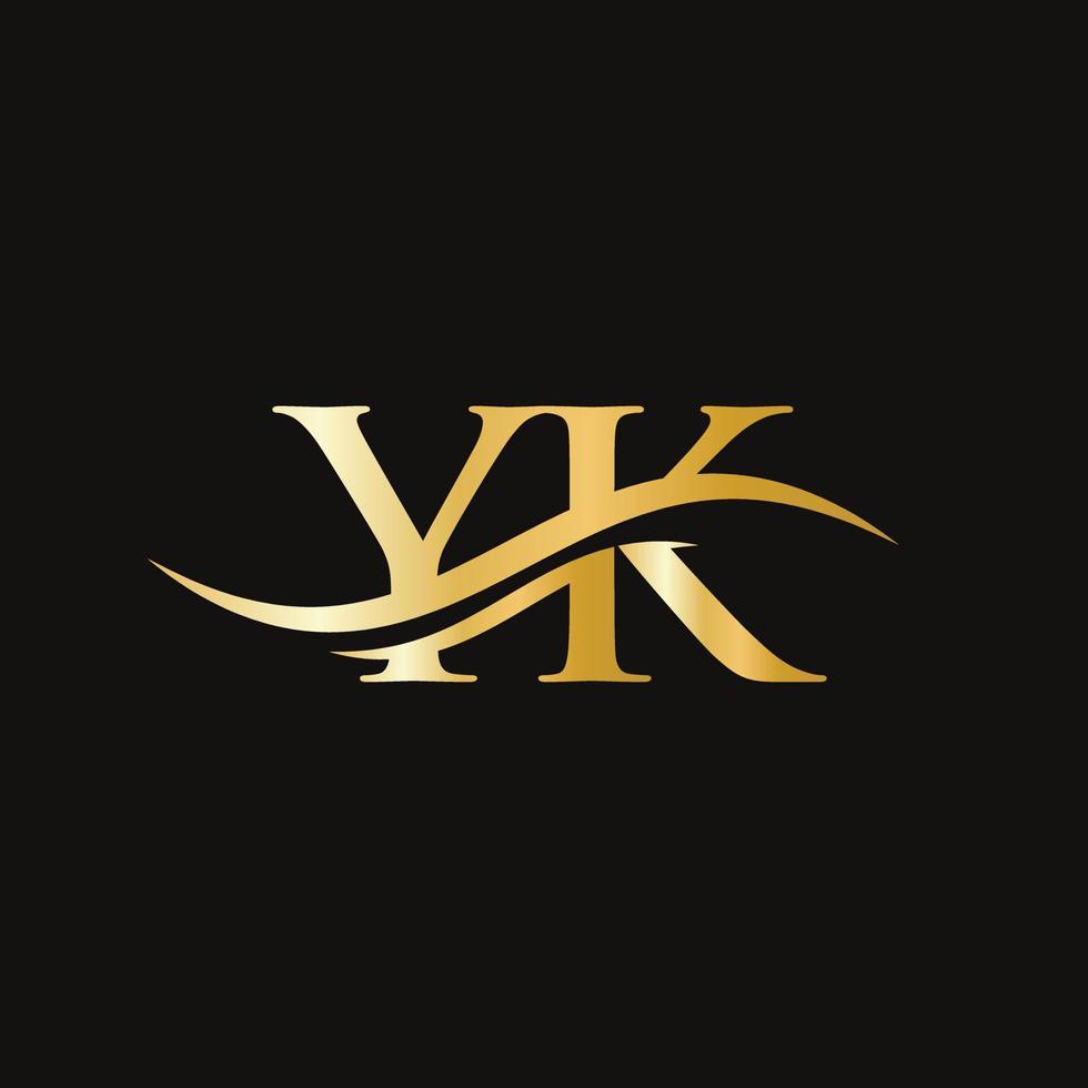 Creative YK letter with luxury concept. Modern YK Logo Design for business and company identity ...