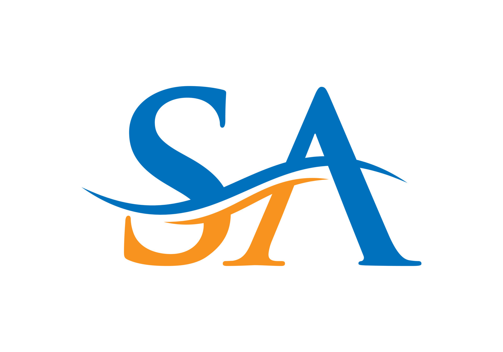 Swoosh Letter SA Logo Design for business and company identity. Water ... Swoosh Letter SA Logo Design for business and company identity. Water ...
