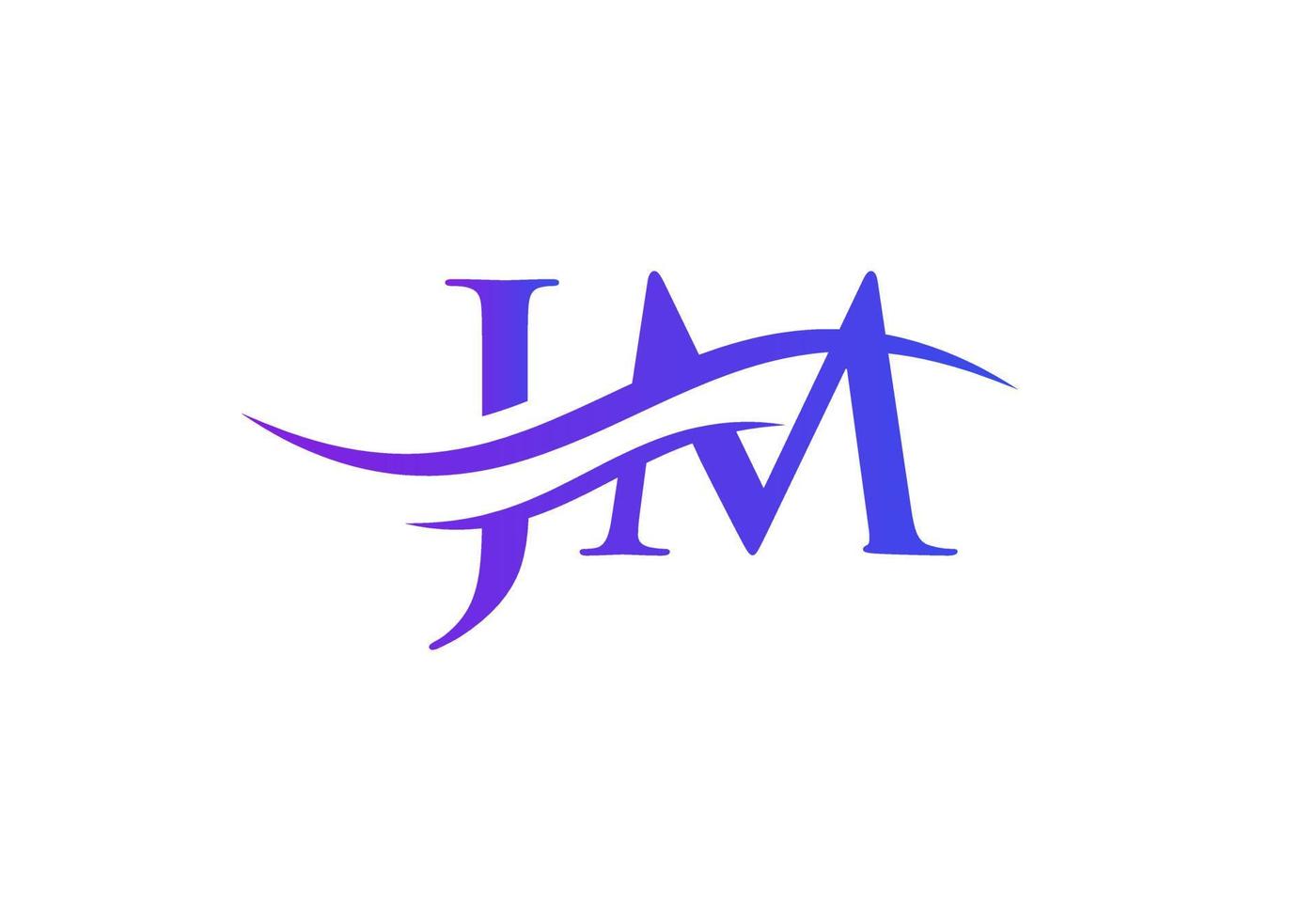 JM Logo design vector. Swoosh letter JM logo design. Initial JM letter linked logo vector ...