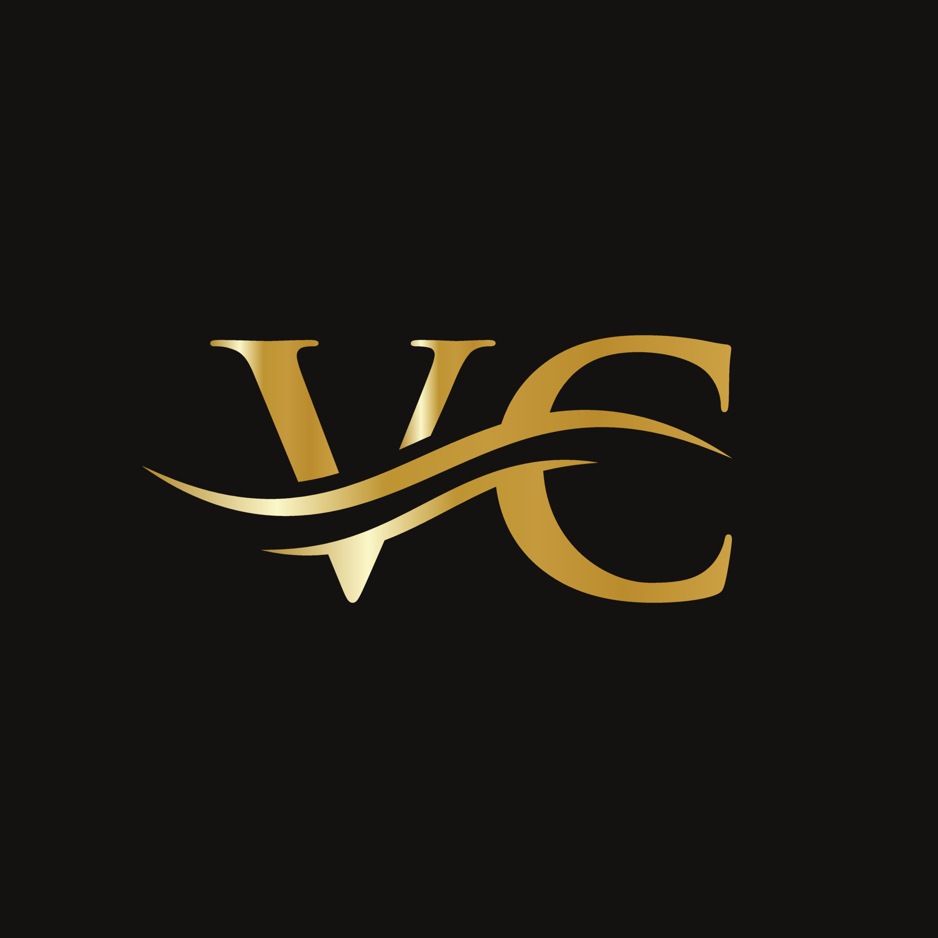 Initial VC letter linked logo vector template. Swoosh letter VC logo design. VC Logo design ...