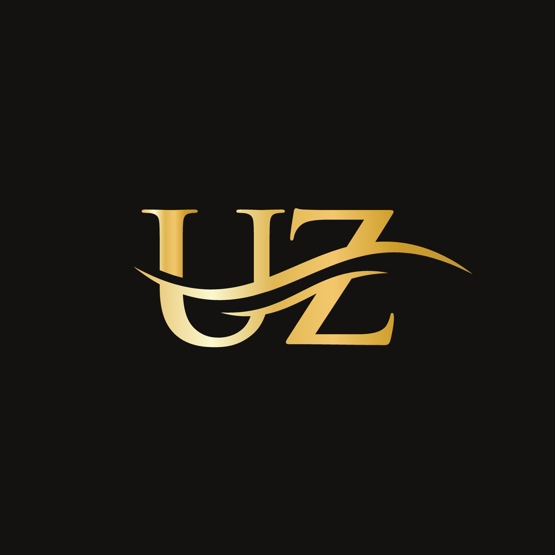 UZ Logo design vector. Swoosh letter UZ logo design 17208884 Vector Art at Vecteezy